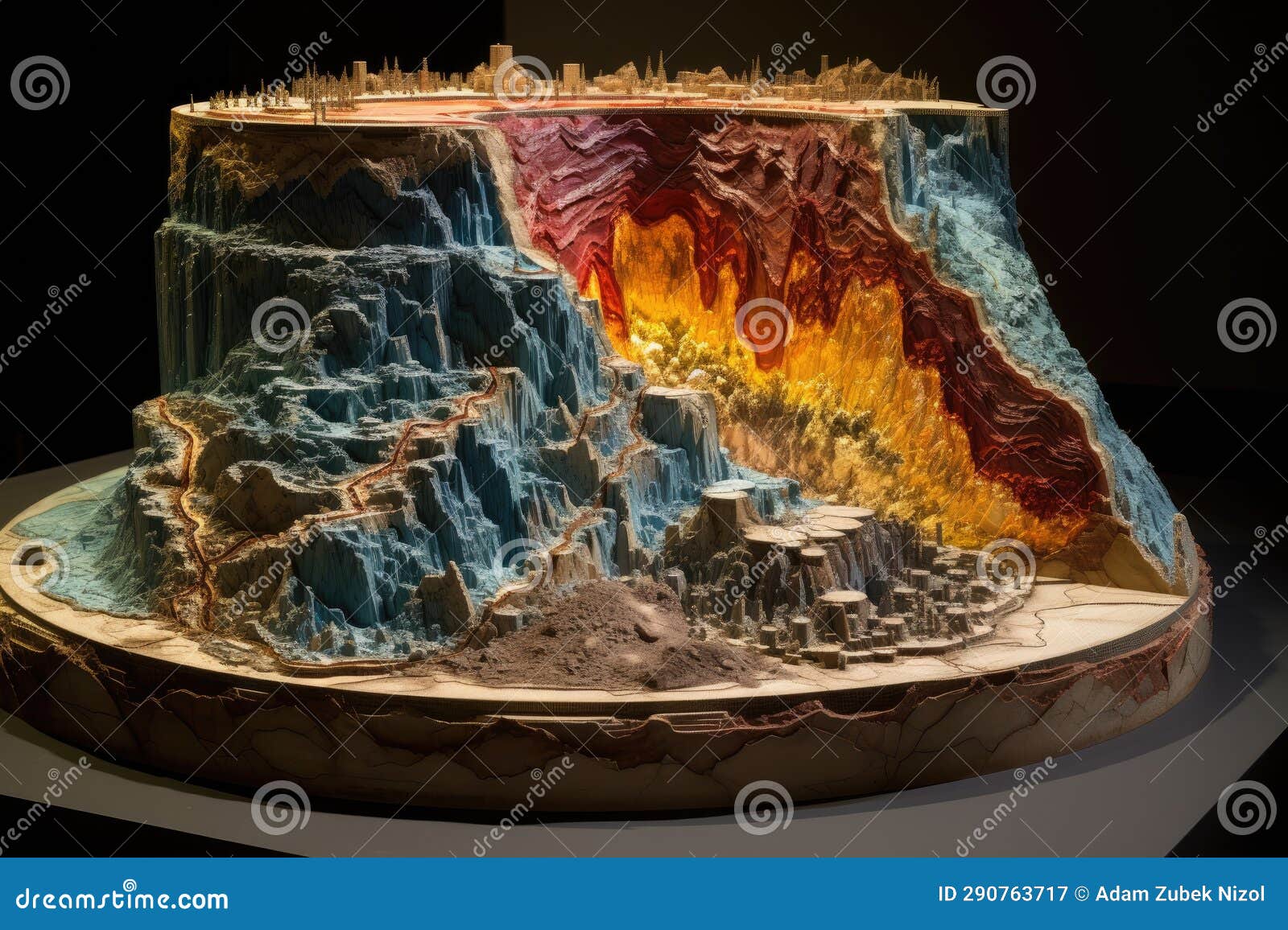 A model of a volcano stock illustration. Illustration of model - 290763717