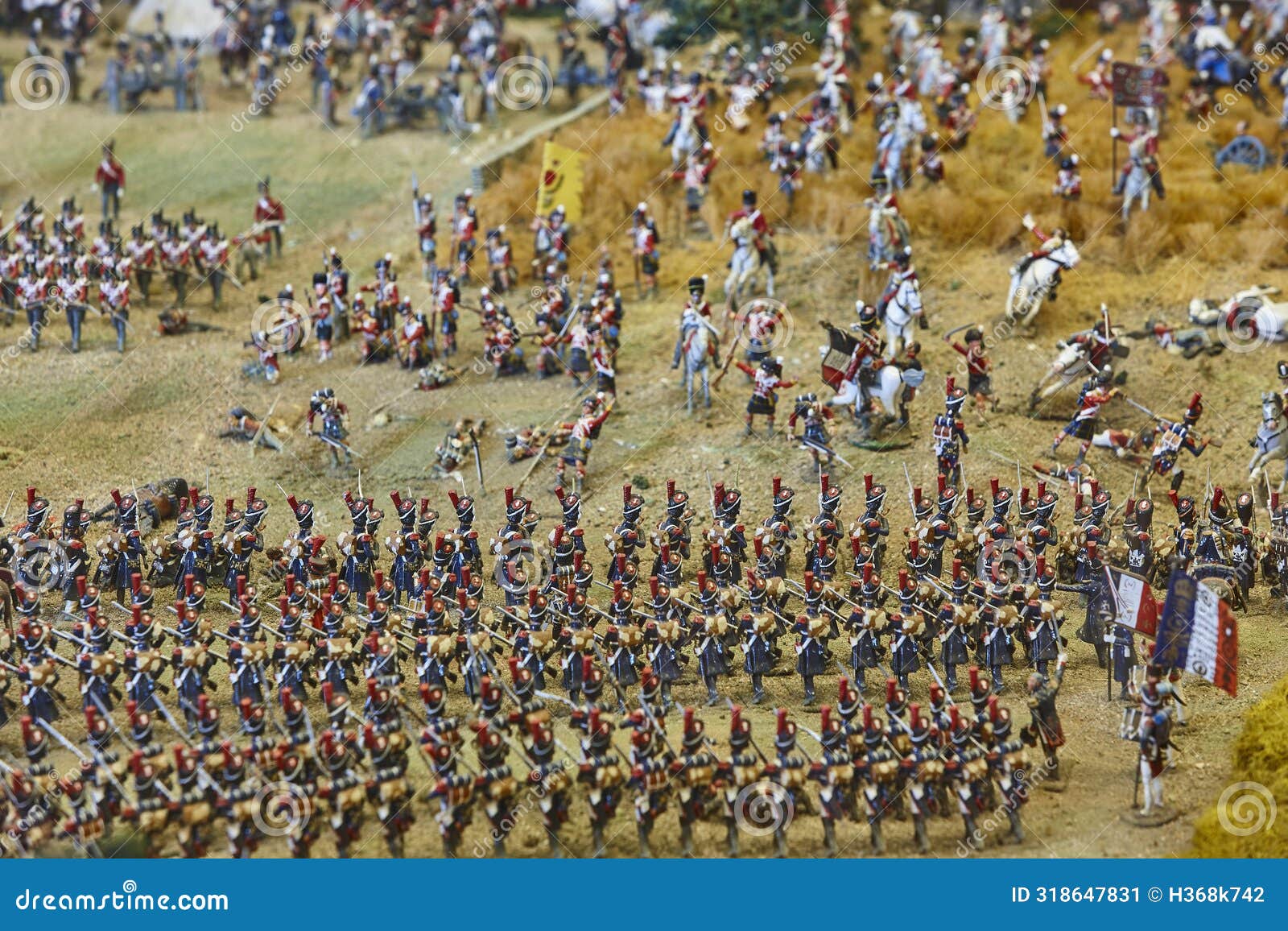Model of Waterloo Battle with Tin Miniature Soldiers Troops. Strategy ...