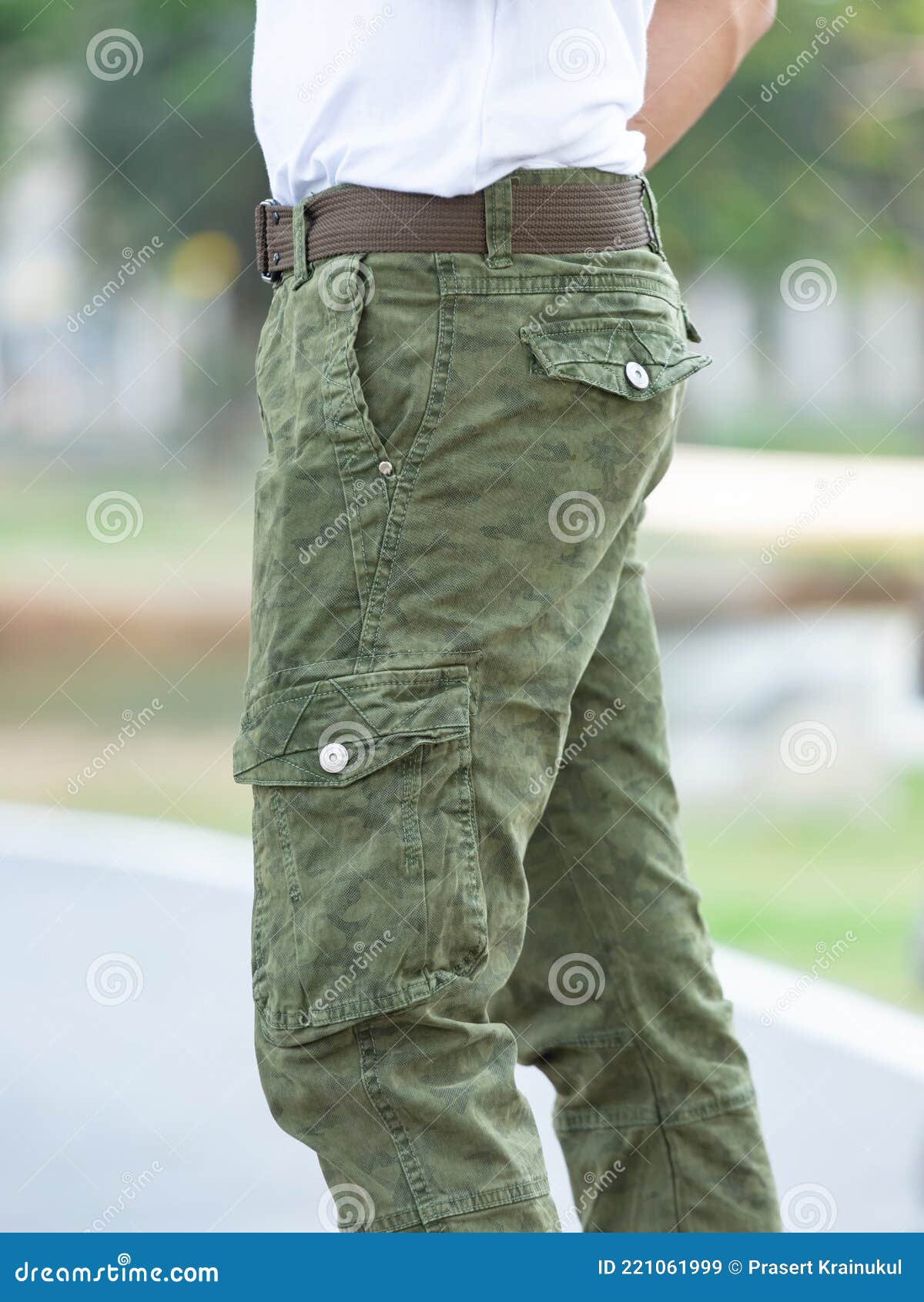 Model Wearing Cargo Pants or Cargo Trousers Stock Image - Image of ...