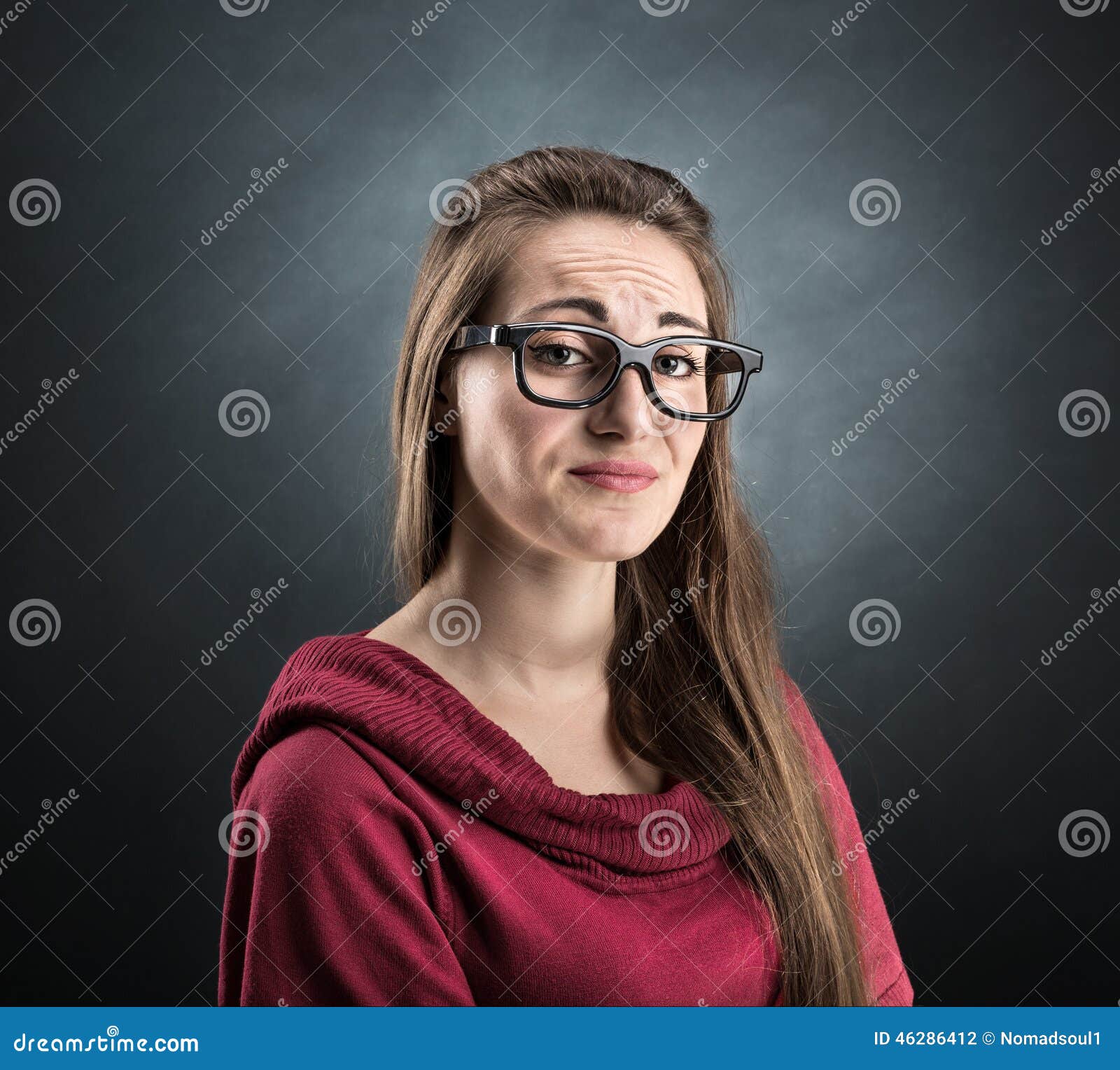 Model Wearing Red Clothes with Emotions Stock Photo - Image of looking ...