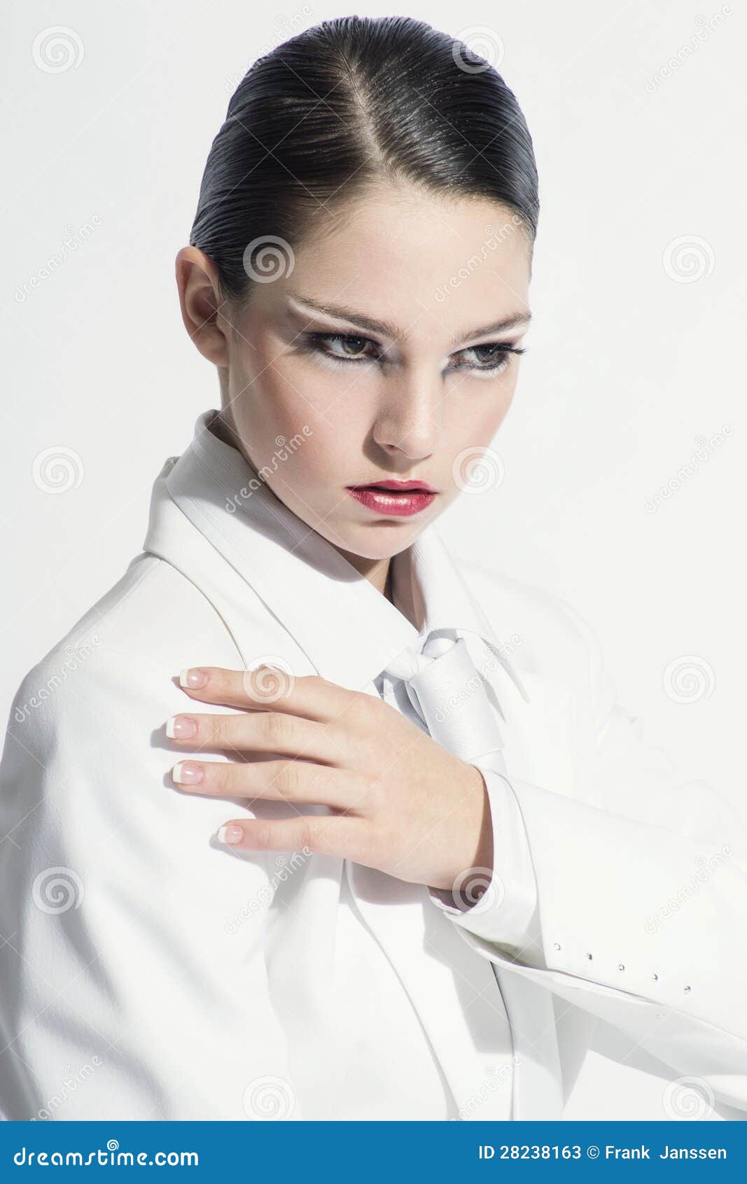 Model in white stock image. Image of jacket, look, young - 28238163