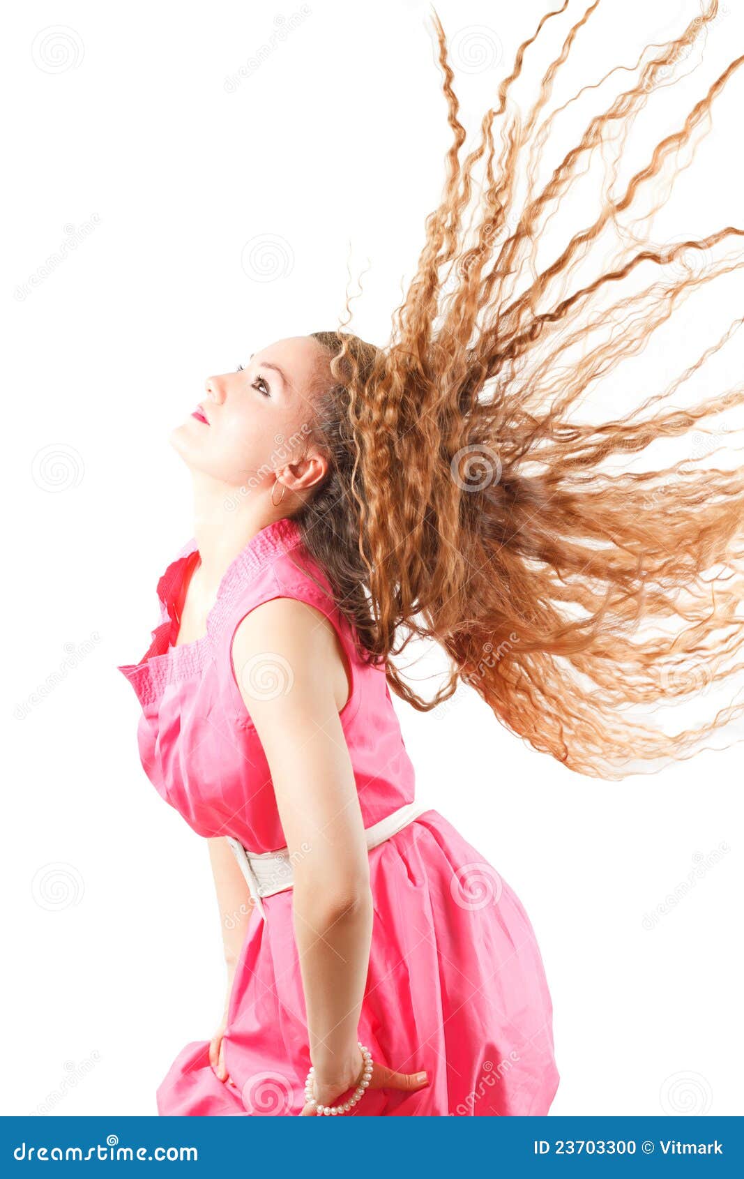 Model Woman Shaking Head with Long Hair Stock Photo - Image of ...