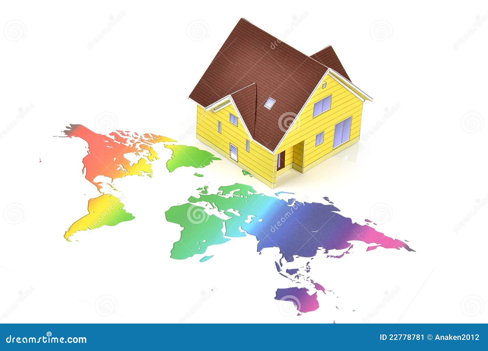 Modele O Mapa Da Casa E De Mundo Imagem de Stock - Imagem de posse ...