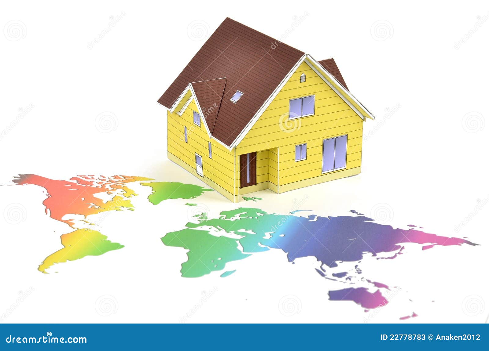 Modele O Mapa Da Casa E De Mundo Imagem de Stock - Imagem de planeta ...