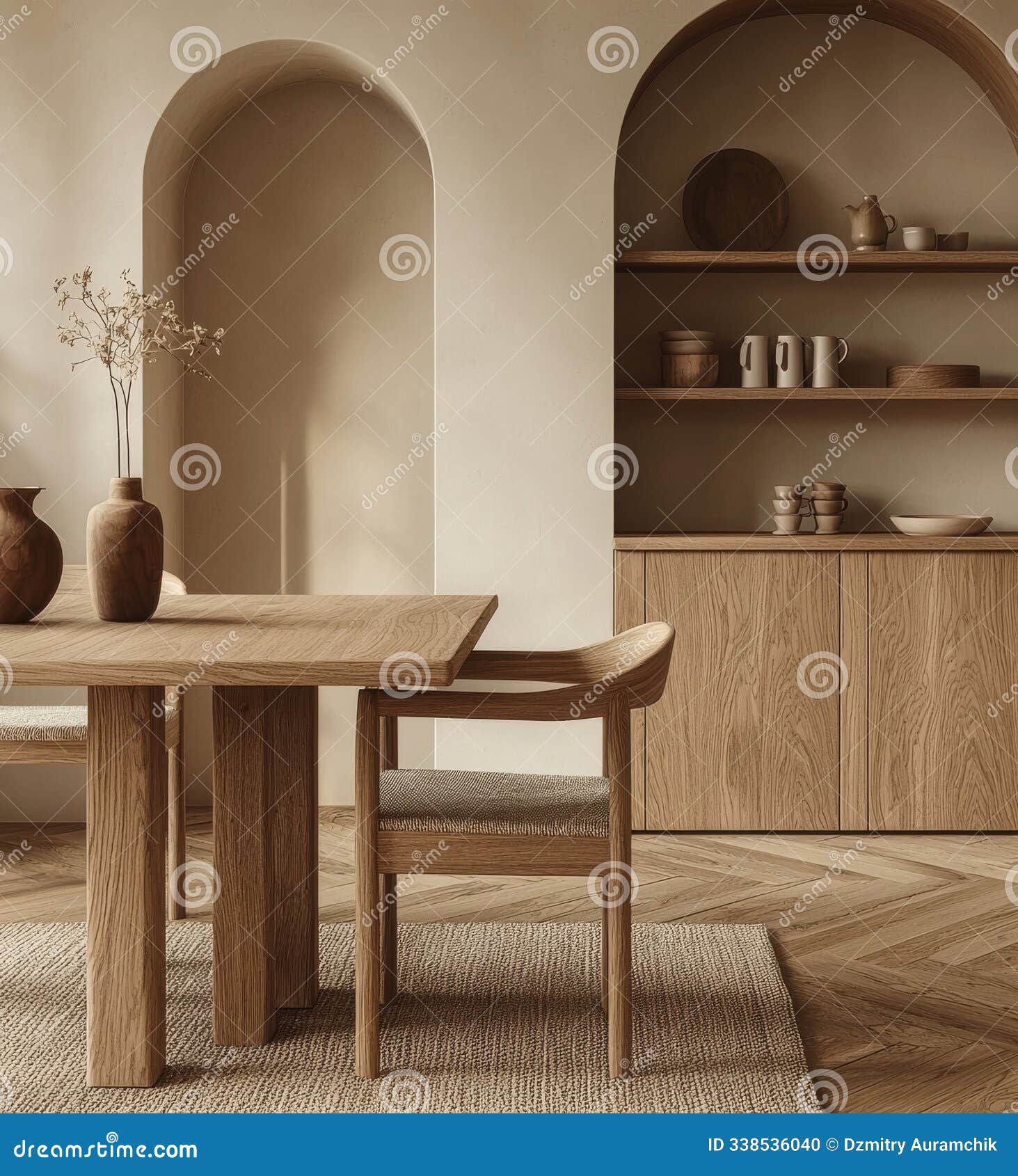 Modeled Home Interior with Rustic Decor and a Nomadic Bohemian Theme in 3D Stock Photo - Image ...