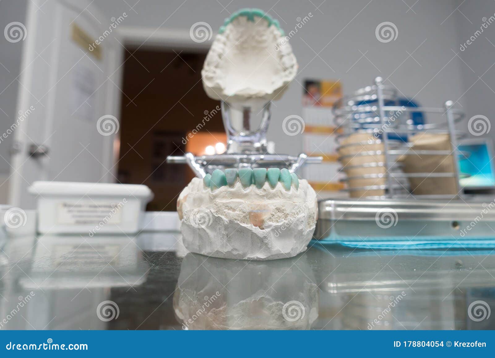 Modeling of Artificial Teeth on a Plaster Model Stock Photo - Image of ...