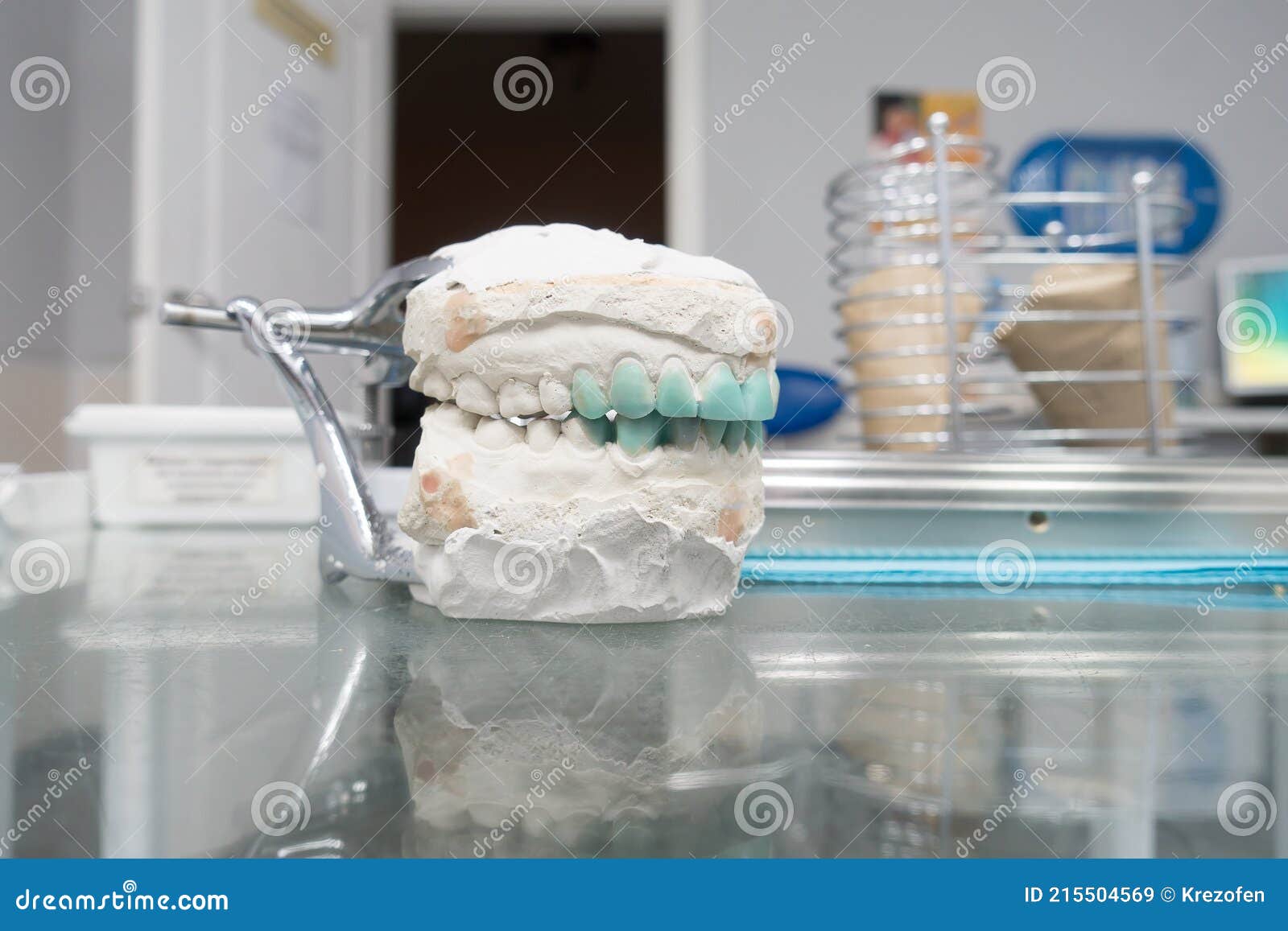 Modeling of Artificial Teeth on a Plaster Model Stock Image - Image of ...