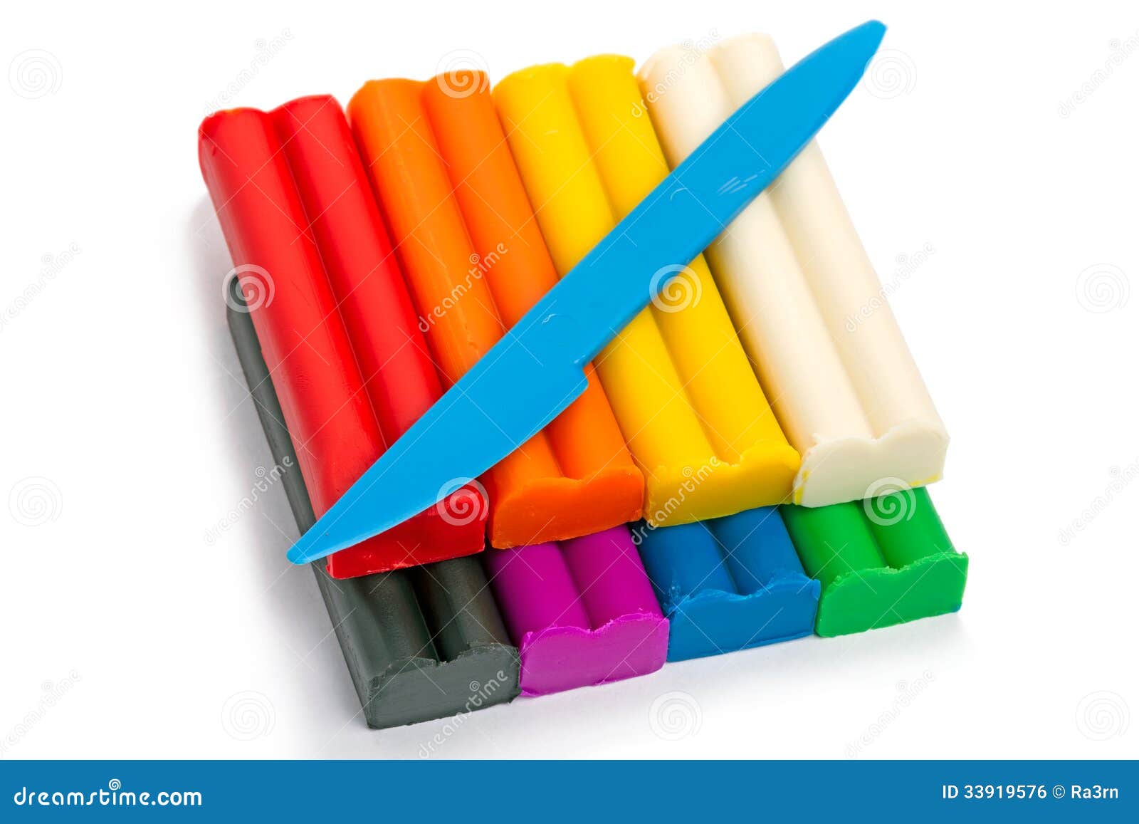 Modeling Clay Eight Colors on White Stock Photo - Image of white ...