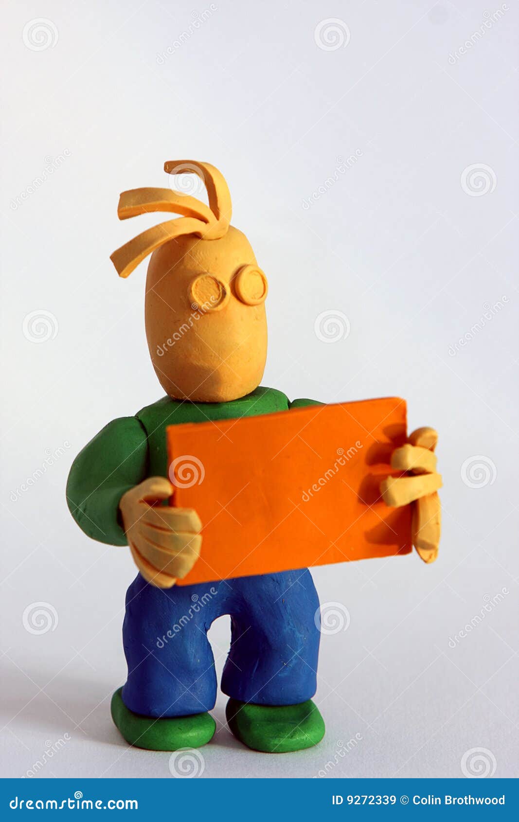 Modeling Clay Man with Board Stock Image - Image of clay, green: 9272339