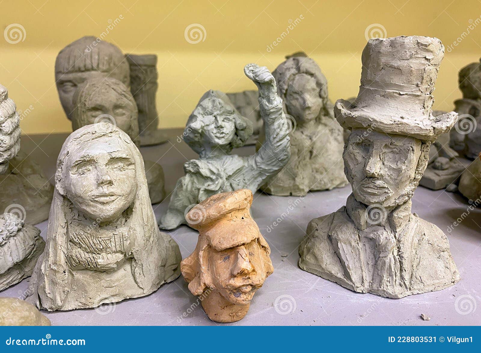 Modeling of Figures Made of Clay. Artistic Modeling of Various ...