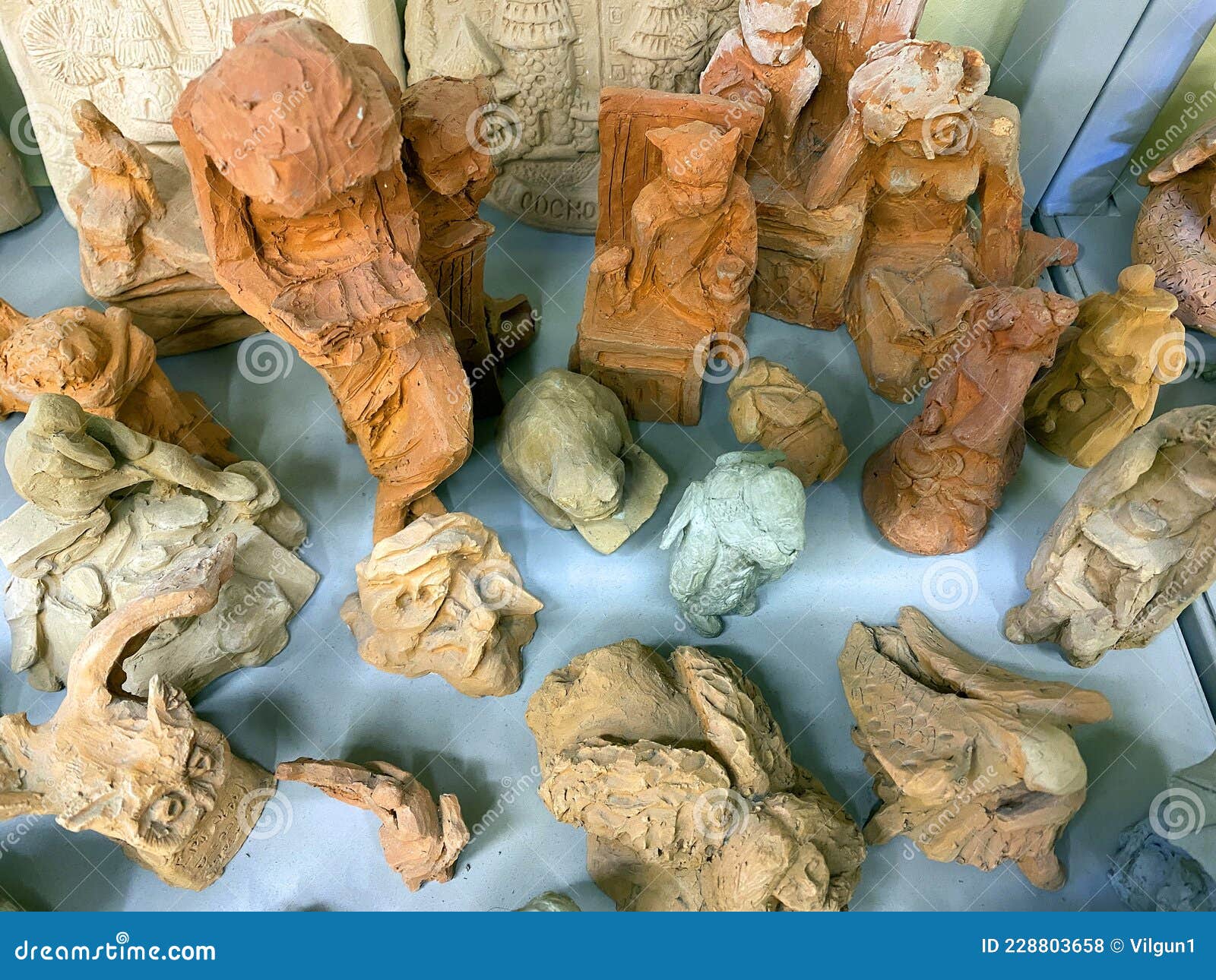 Modeling Of Figures Made Of Clay. Artistic Modeling Of Various ...