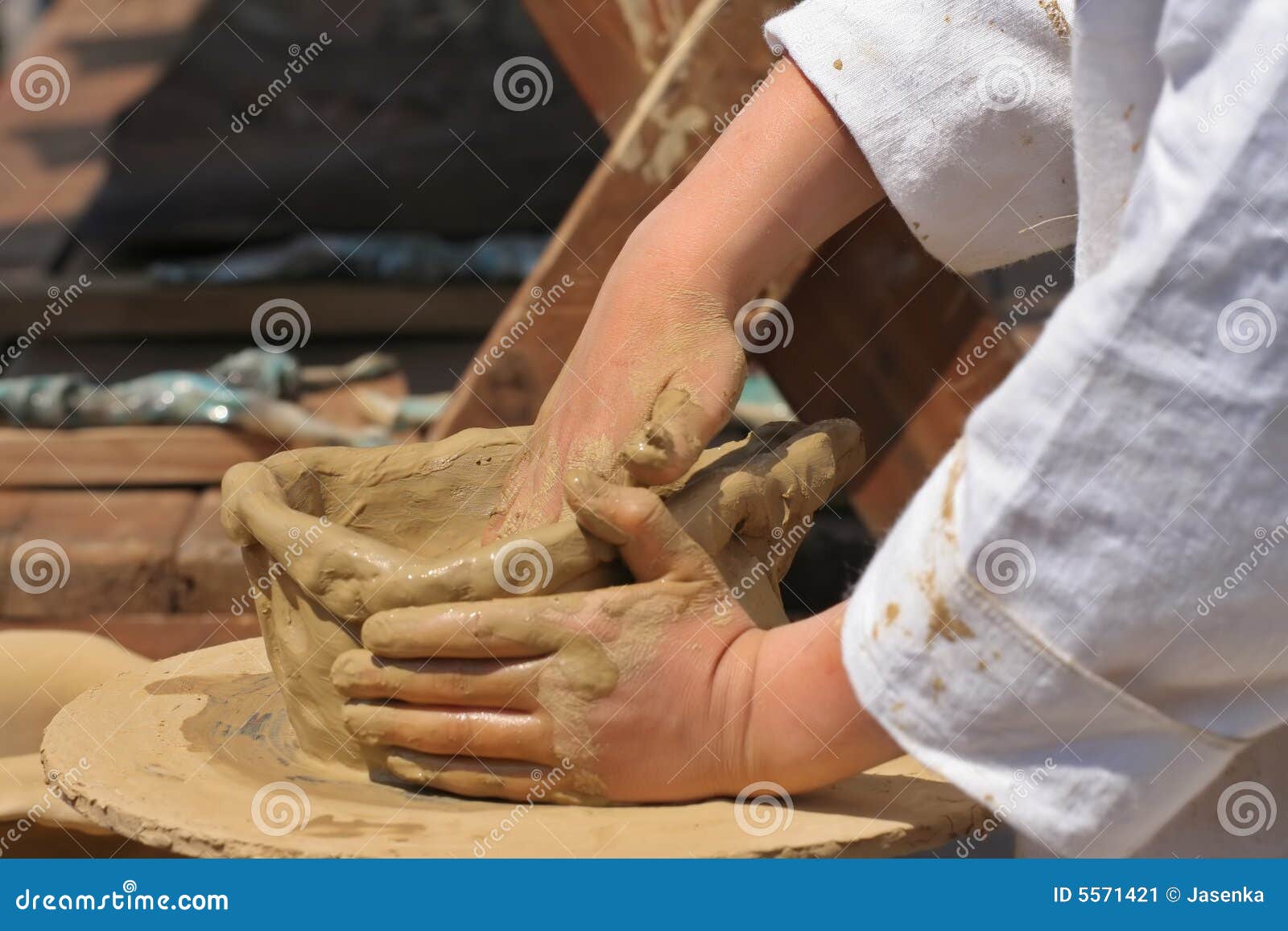 Modeling fresh clay stock image. Image of pottery, demonstrate - 5571421