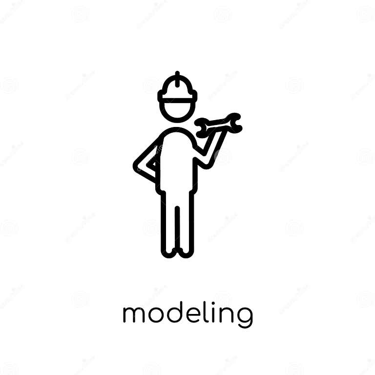 Modeling Icon. Trendy Modern Flat Linear Vector Modeling Icon on Stock ...