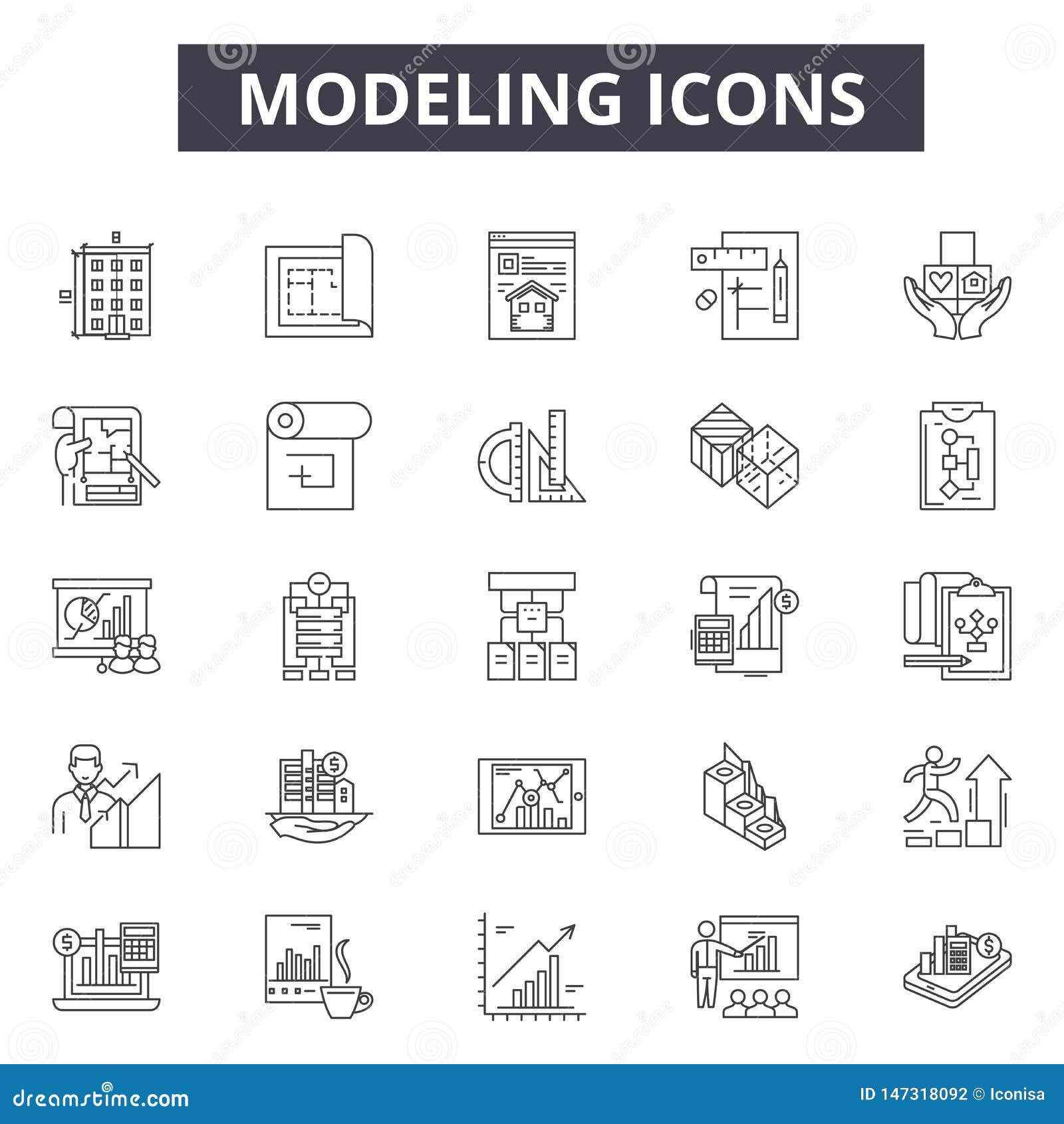 Modeling Line Icons, Signs, Vector Set, Linear Concept, Outline ... Modeling Line Icons, Signs, Vector Set, Linear Concept, Outline ...
