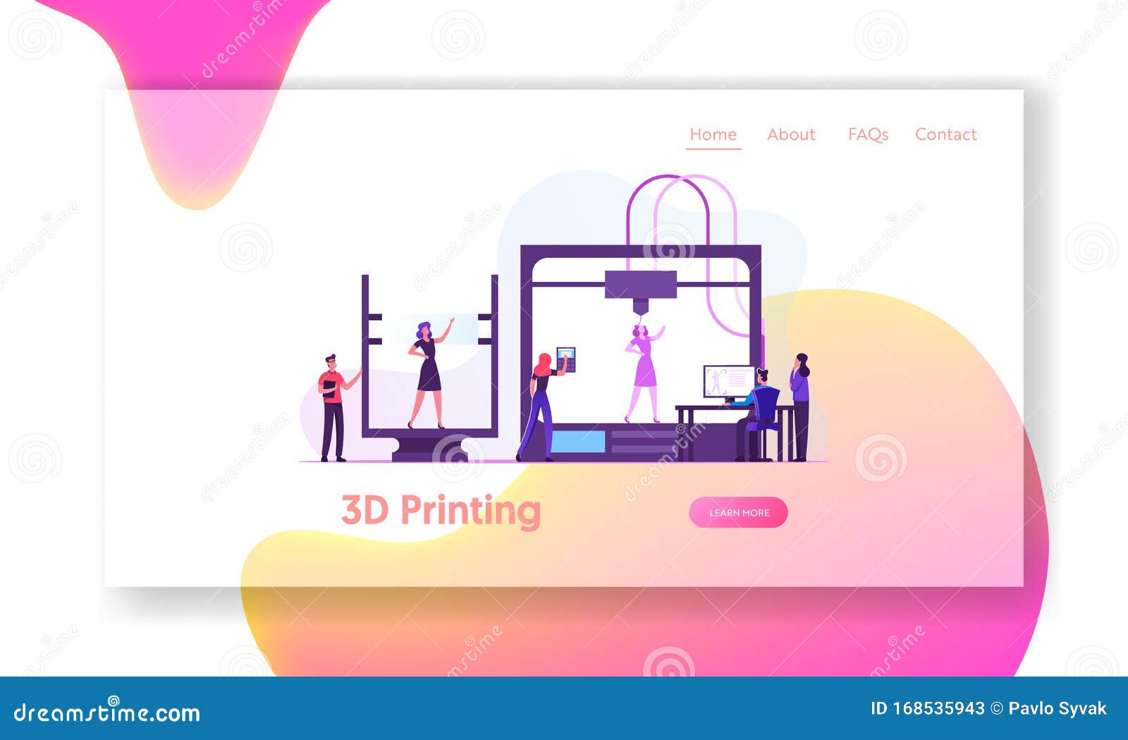 Modeling Printing Progress Innovation Website Landing Page Developers And Engineers Using 3d