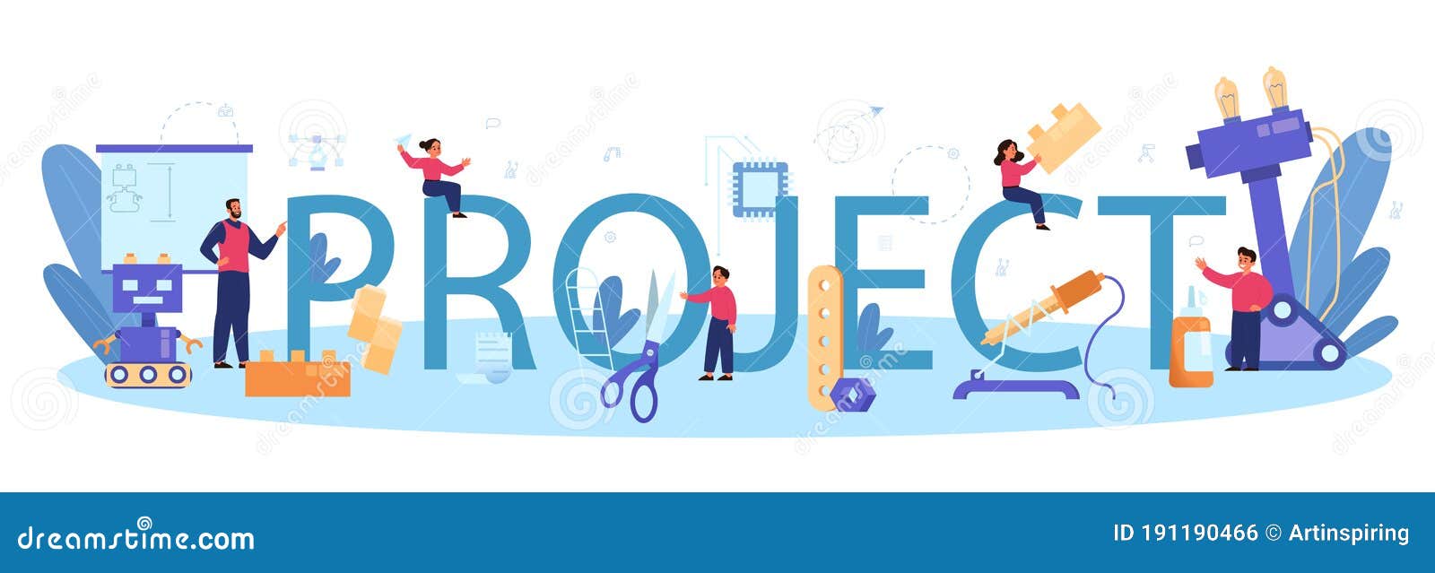 Modeling Project School Subject Typographic Header. Engineering, Stock ...