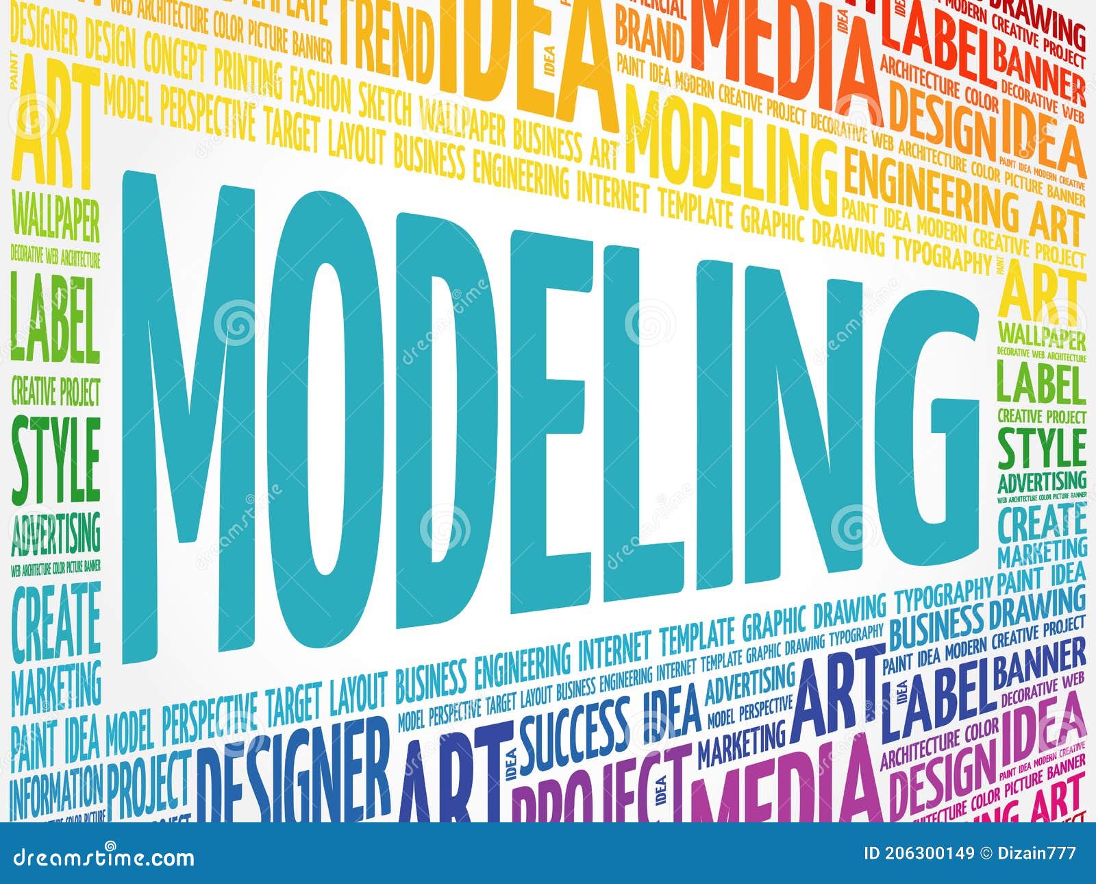 MODELING word cloud stock illustration. Illustration of fashion - 206300149