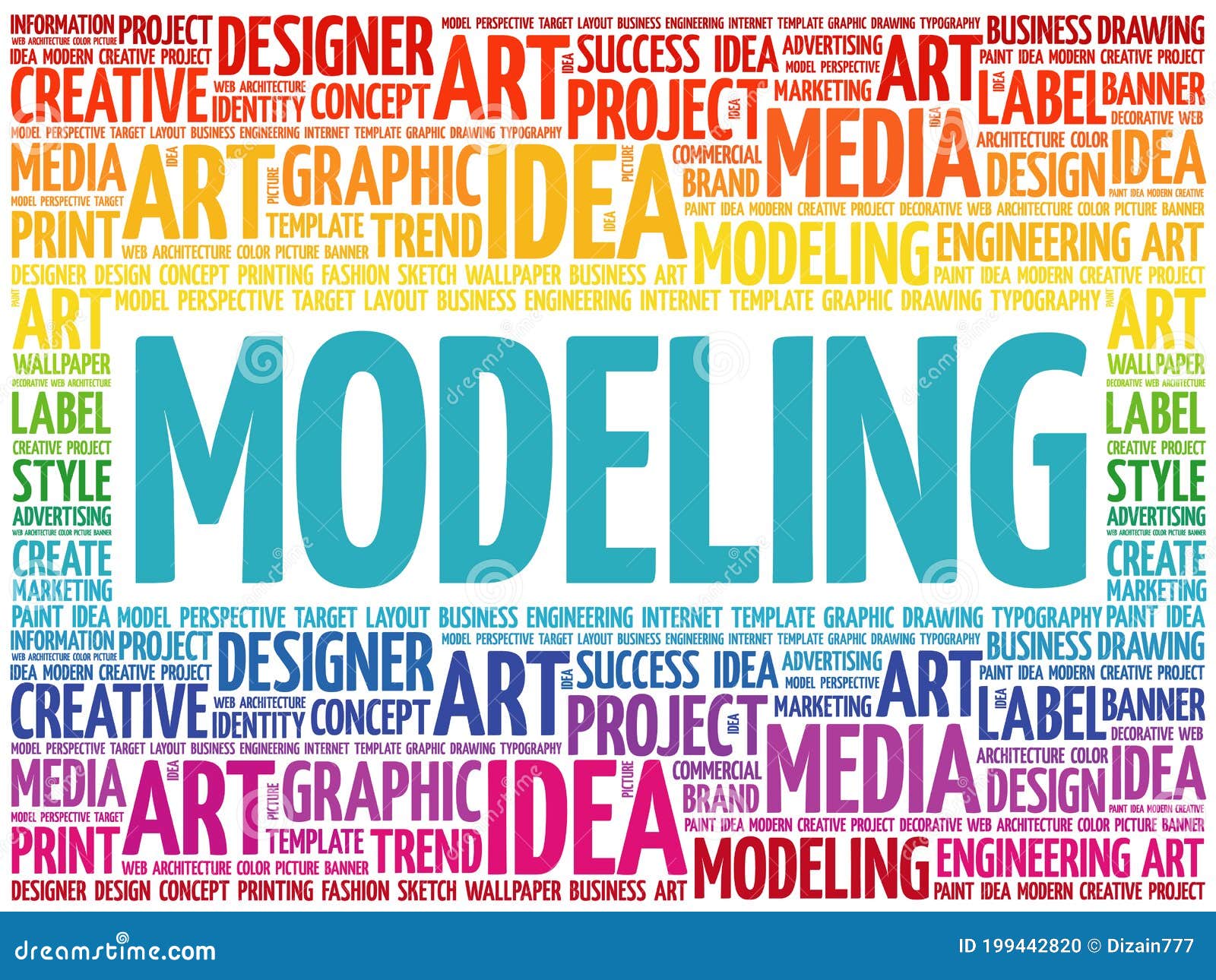 MODELING Word Cloud, Creative Concept Stock Illustration - Illustration ...