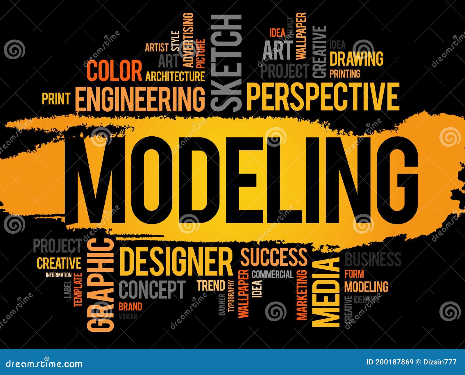 MODELING word cloud stock illustration. Illustration of famous - 200187869