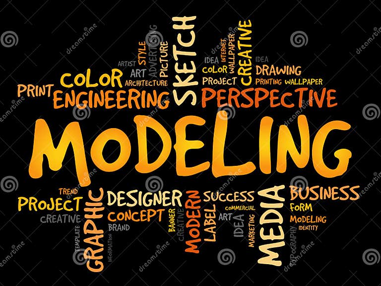 MODELING word cloud stock illustration. Illustration of designer ...
