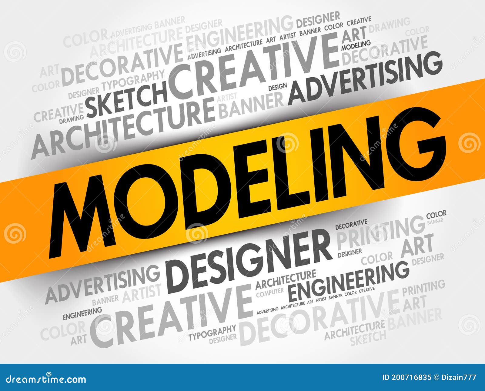 MODELING word cloud stock illustration. Illustration of city - 200716835