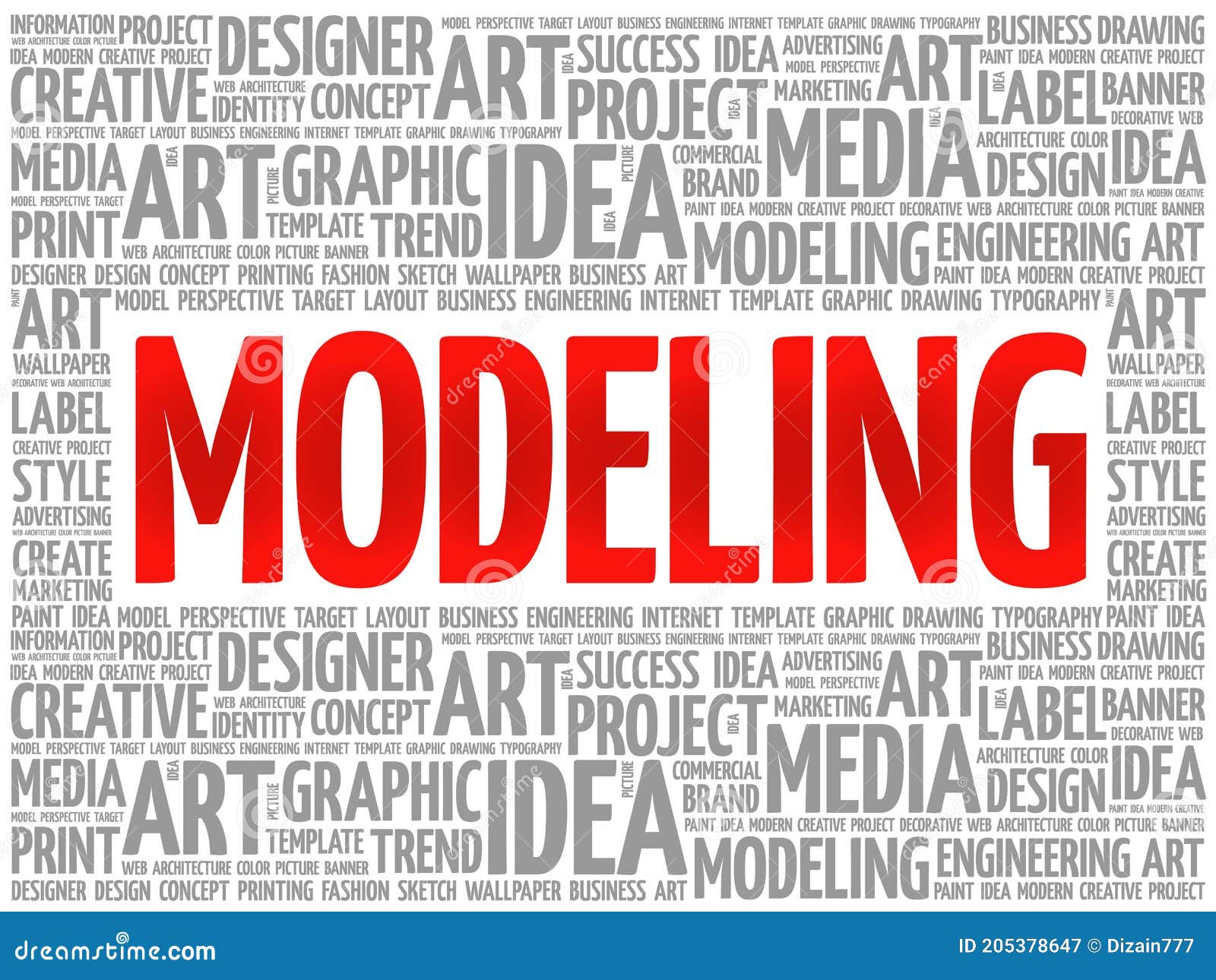 MODELING word cloud stock illustration. Illustration of collection ...