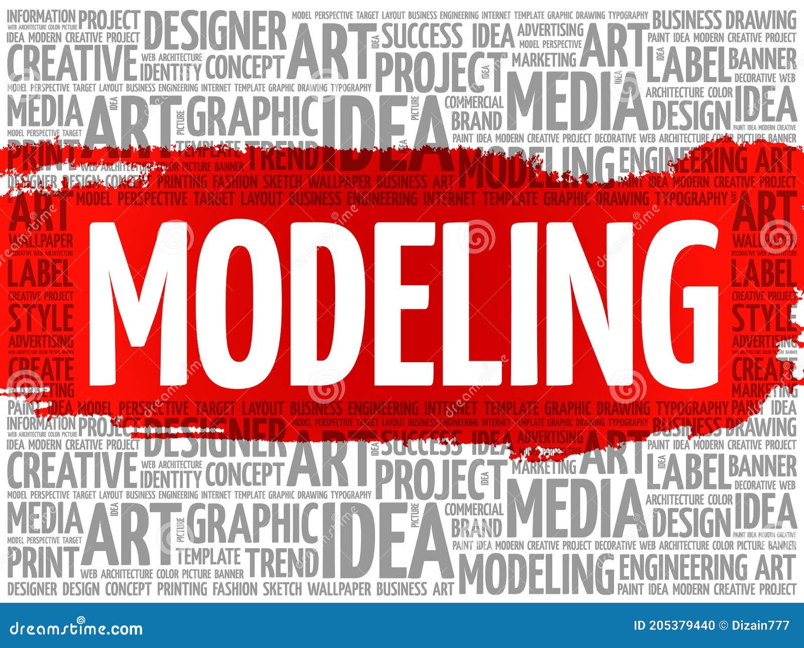 MODELING word cloud stock illustration. Illustration of cloths - 205379440