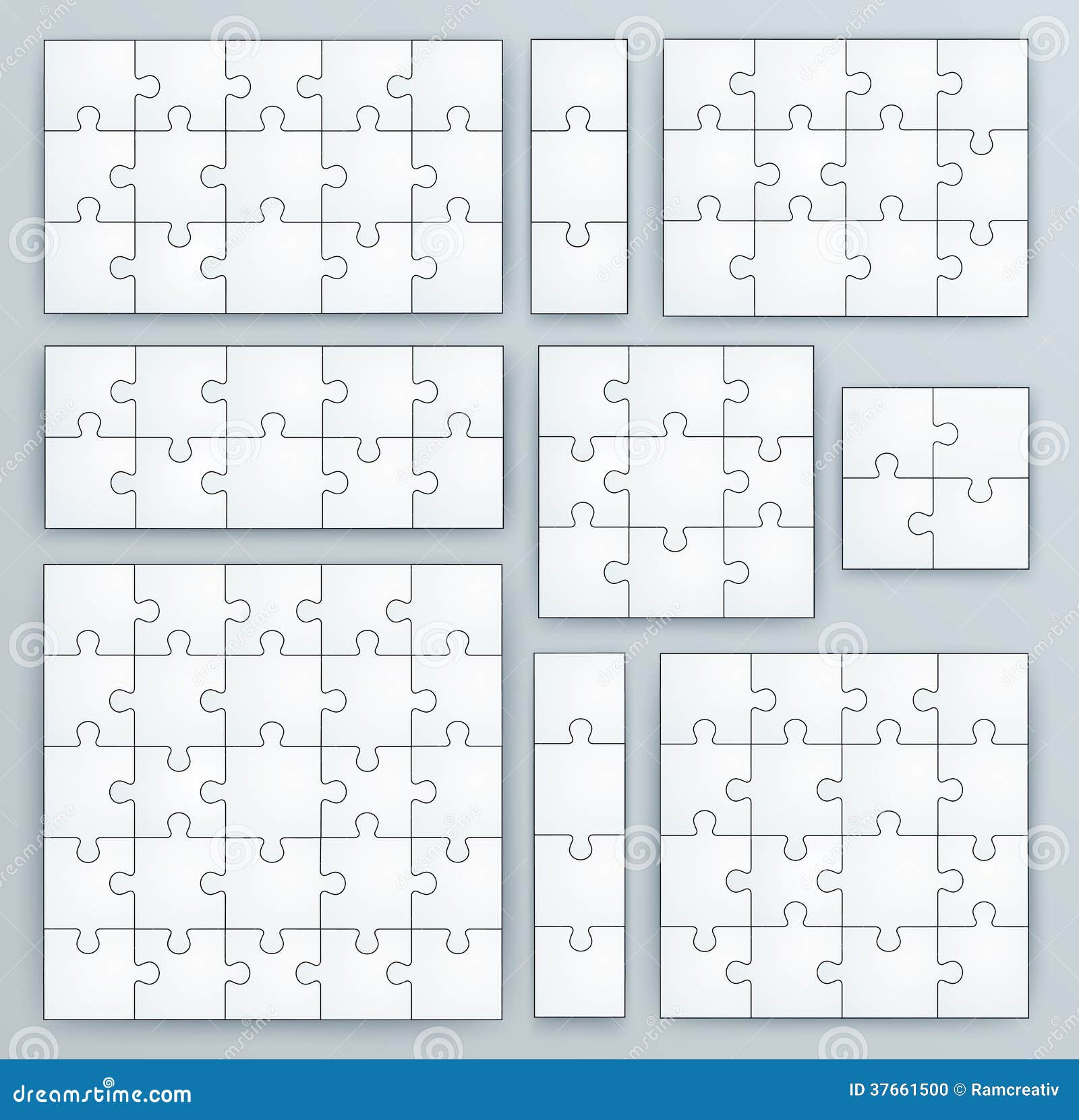 Modelli Del Puzzle. Insieme Dei Pezzi Di Puzzle Illustrazione ...