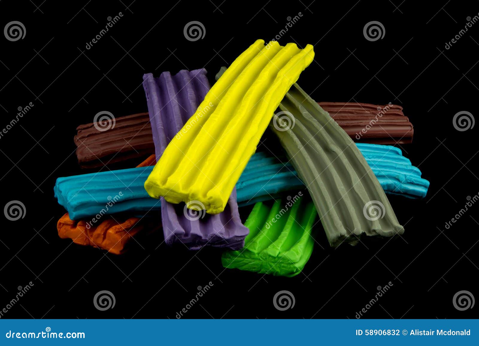 Modelling Clay on Black Background Stock Photo - Image of kindergarten ...