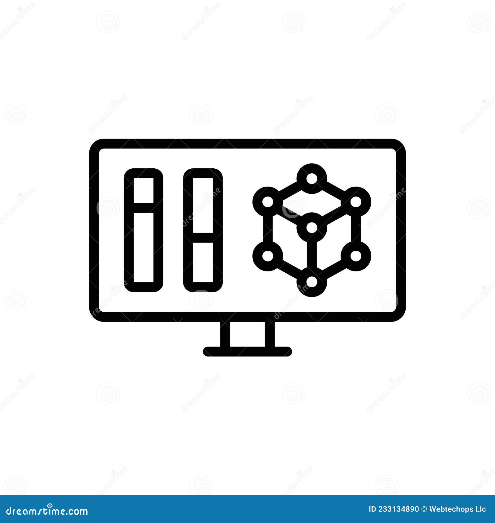 Black Line Icon for Modelling, Network and Data Stock Vector ...