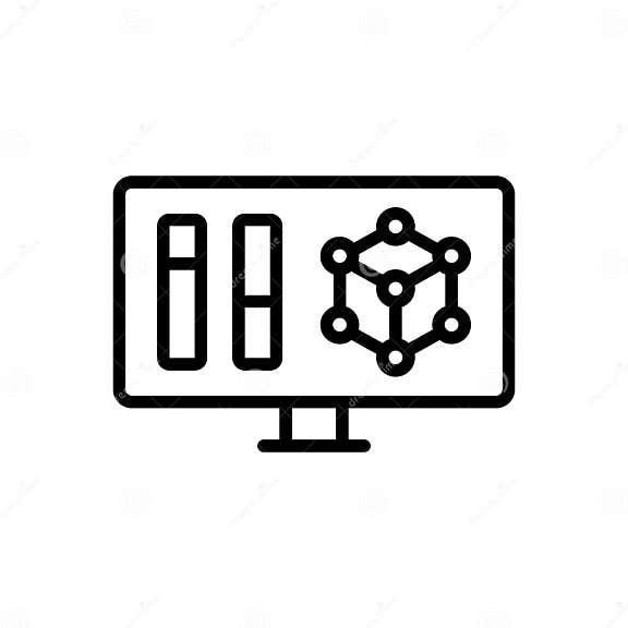 Black Line Icon for Modelling, Network and Data Stock Vector ...
