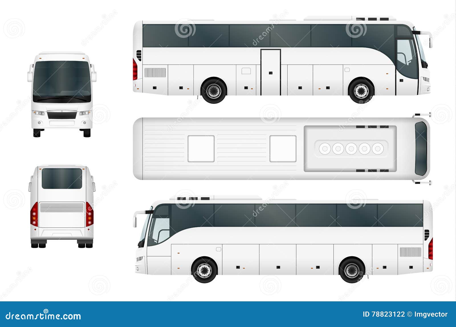 Modello Bianco Del Bus Di Vettore Illustrazione Vettoriale ...