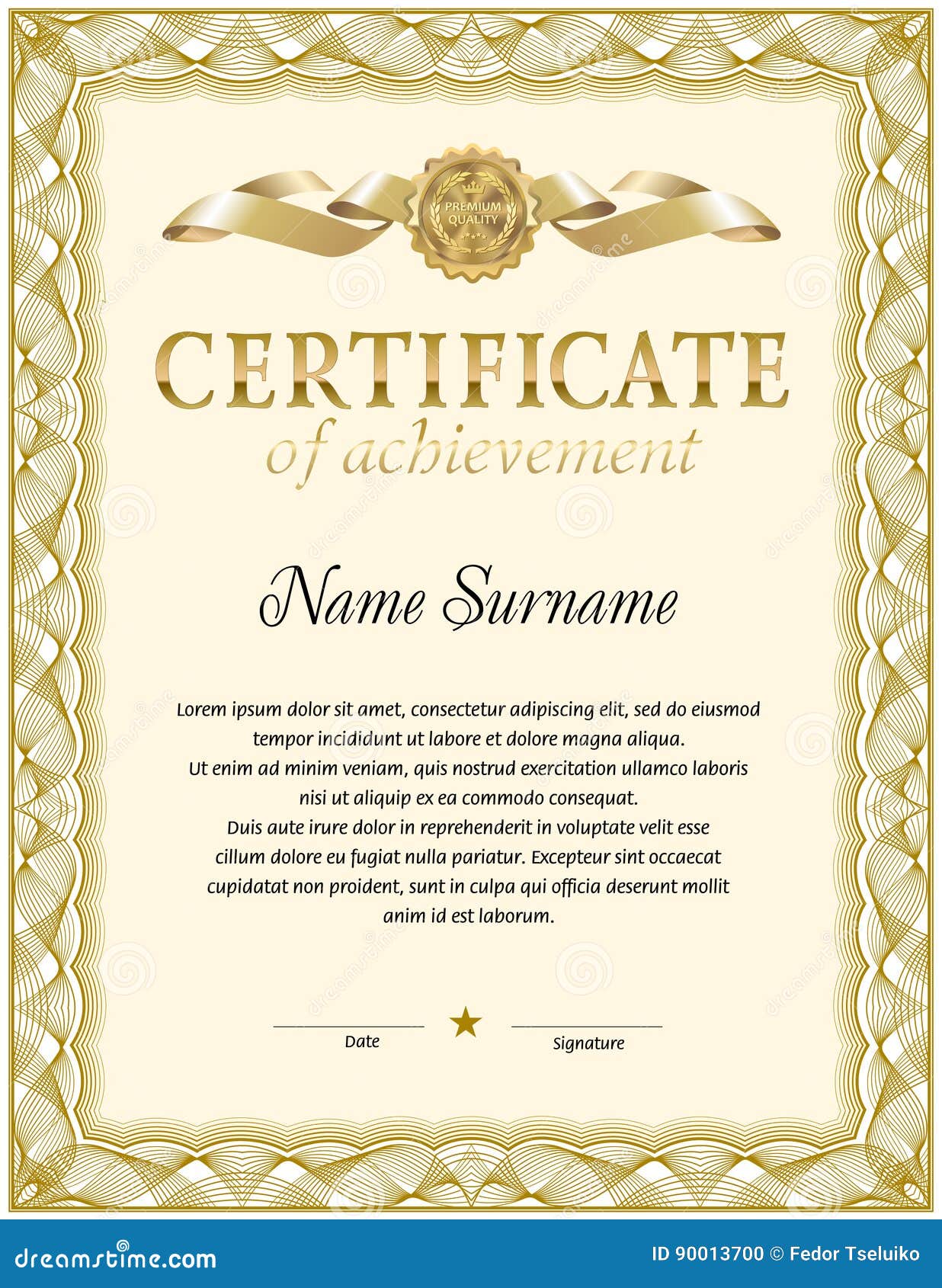 Modello in Bianco Del Certificato Illustrazione di Stock ...