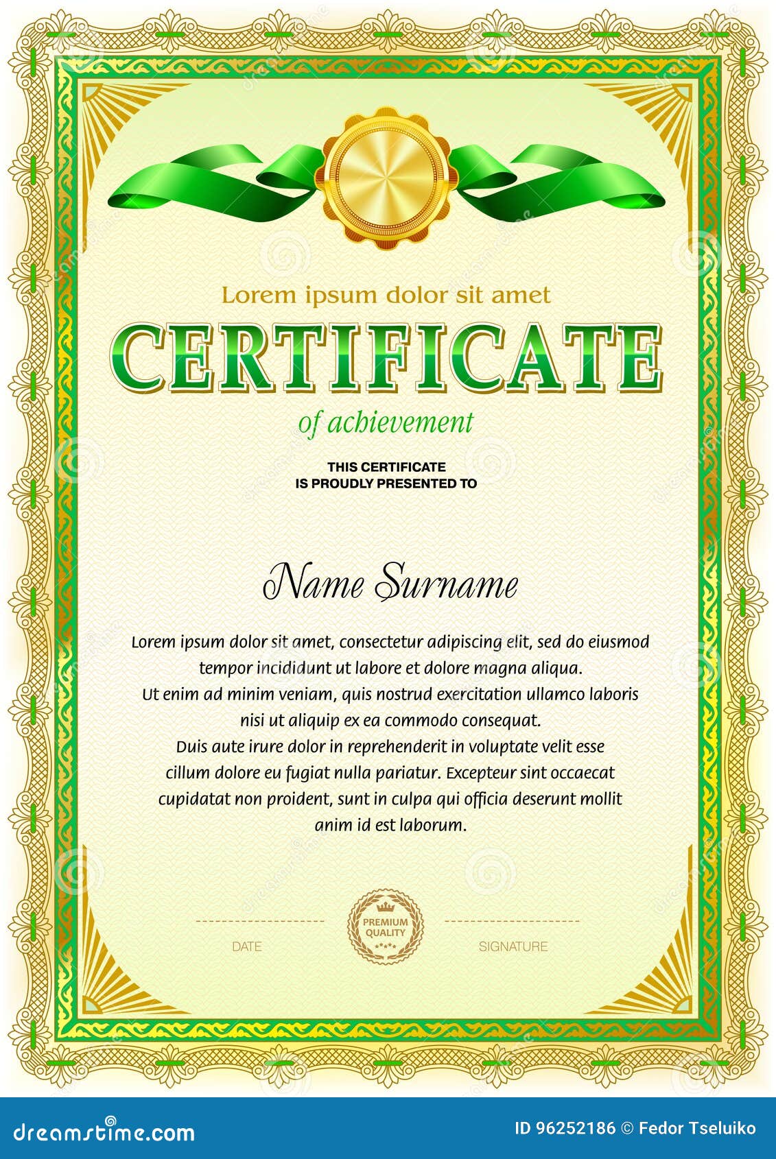 Modello in Bianco Del Certificato Illustrazione Vettoriale ...