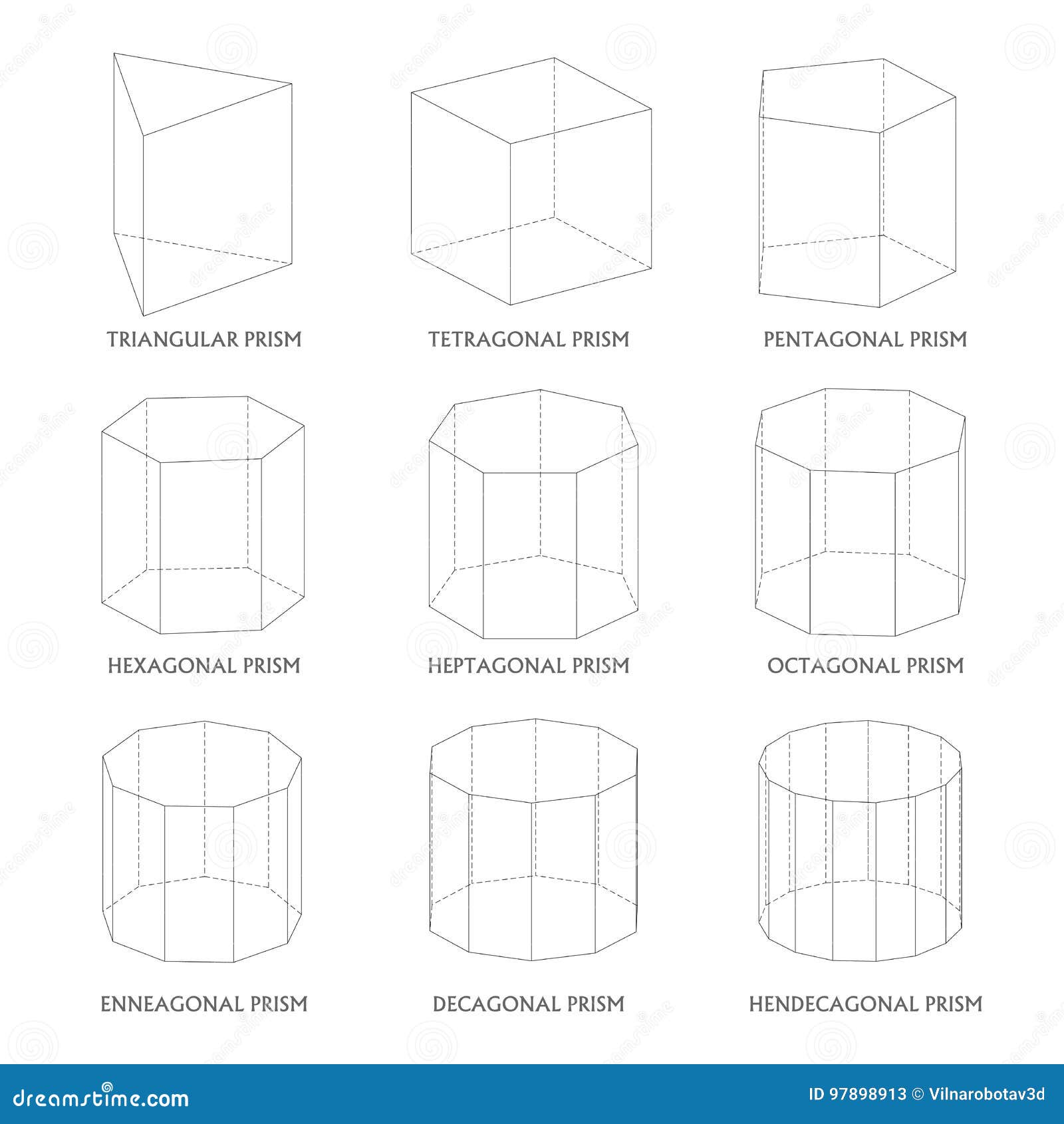 Modello Dei Prismi 3d Realistico Con Ombra Illustrazione Vettoriale ...