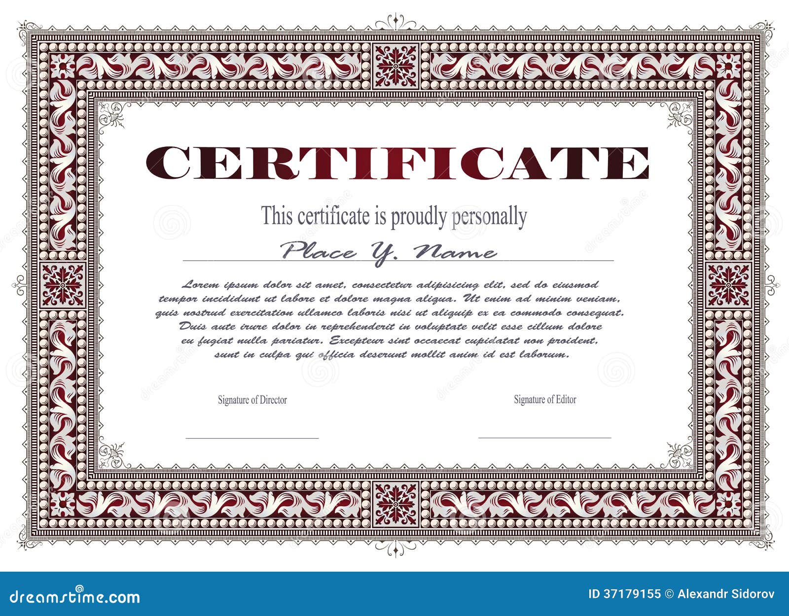 Modello del certificato illustrazione vettoriale. Illustrazione di ...