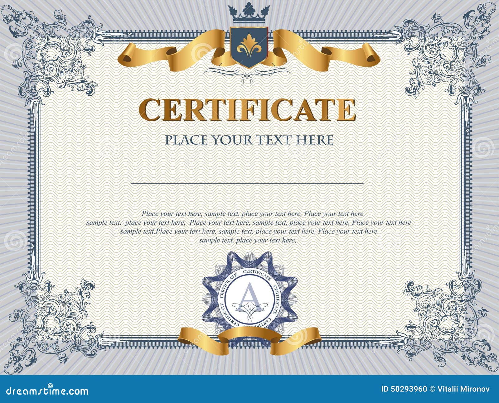 Modello del certificato illustrazione vettoriale. Illustrazione di ...