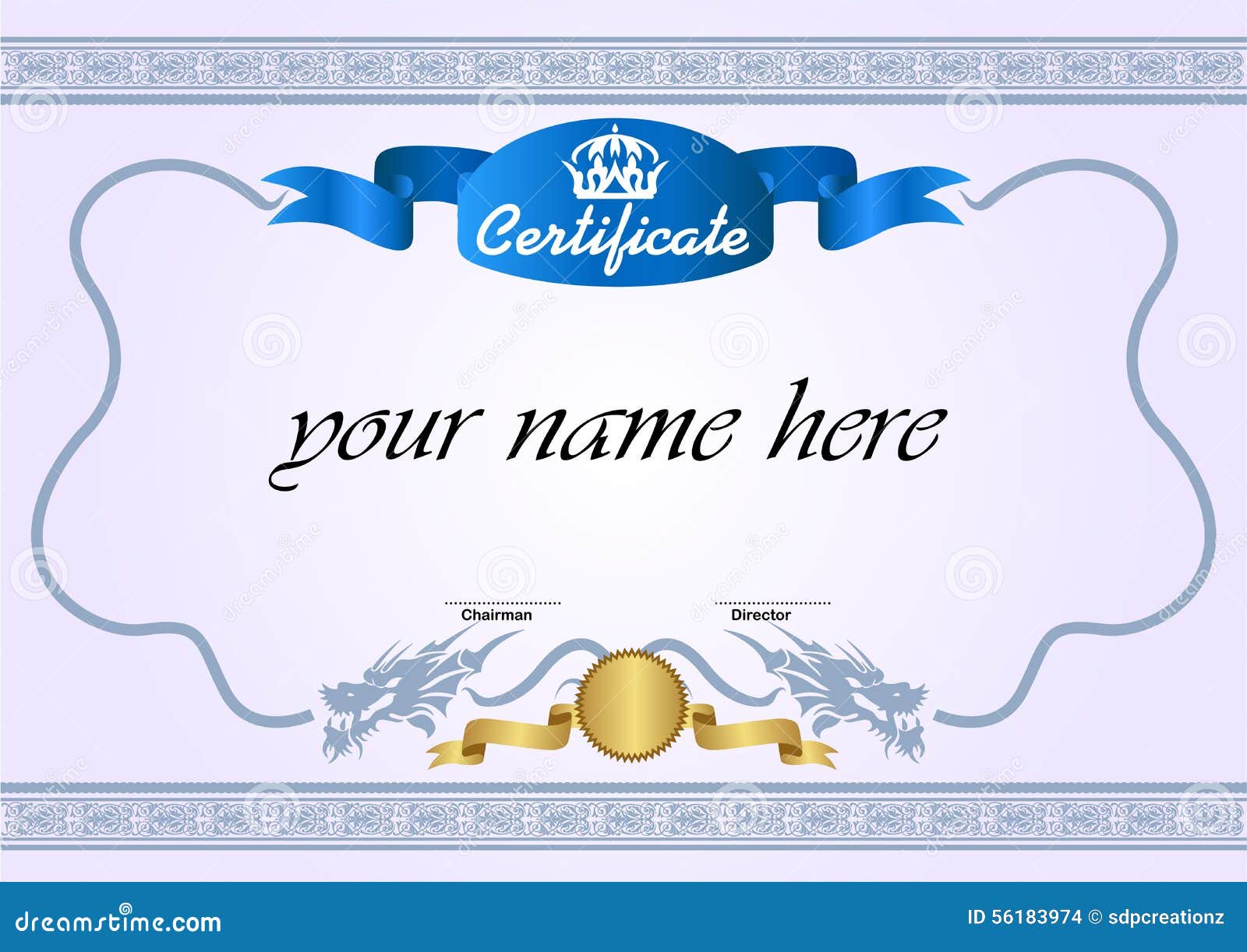 Modello del certificato illustrazione vettoriale. Illustrazione di ...