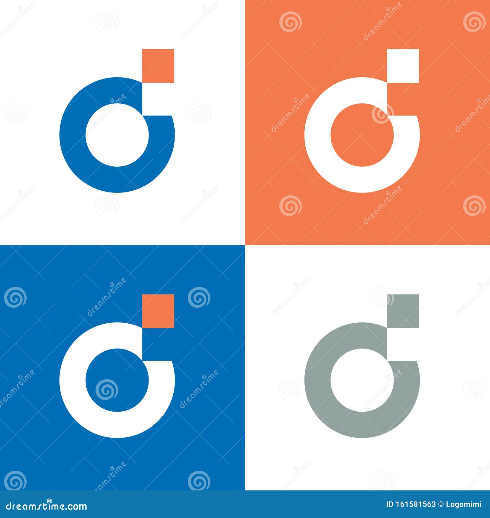 Modello Del Logo Digitale Della Lettera D, Del Logo Del Pixel Della ...