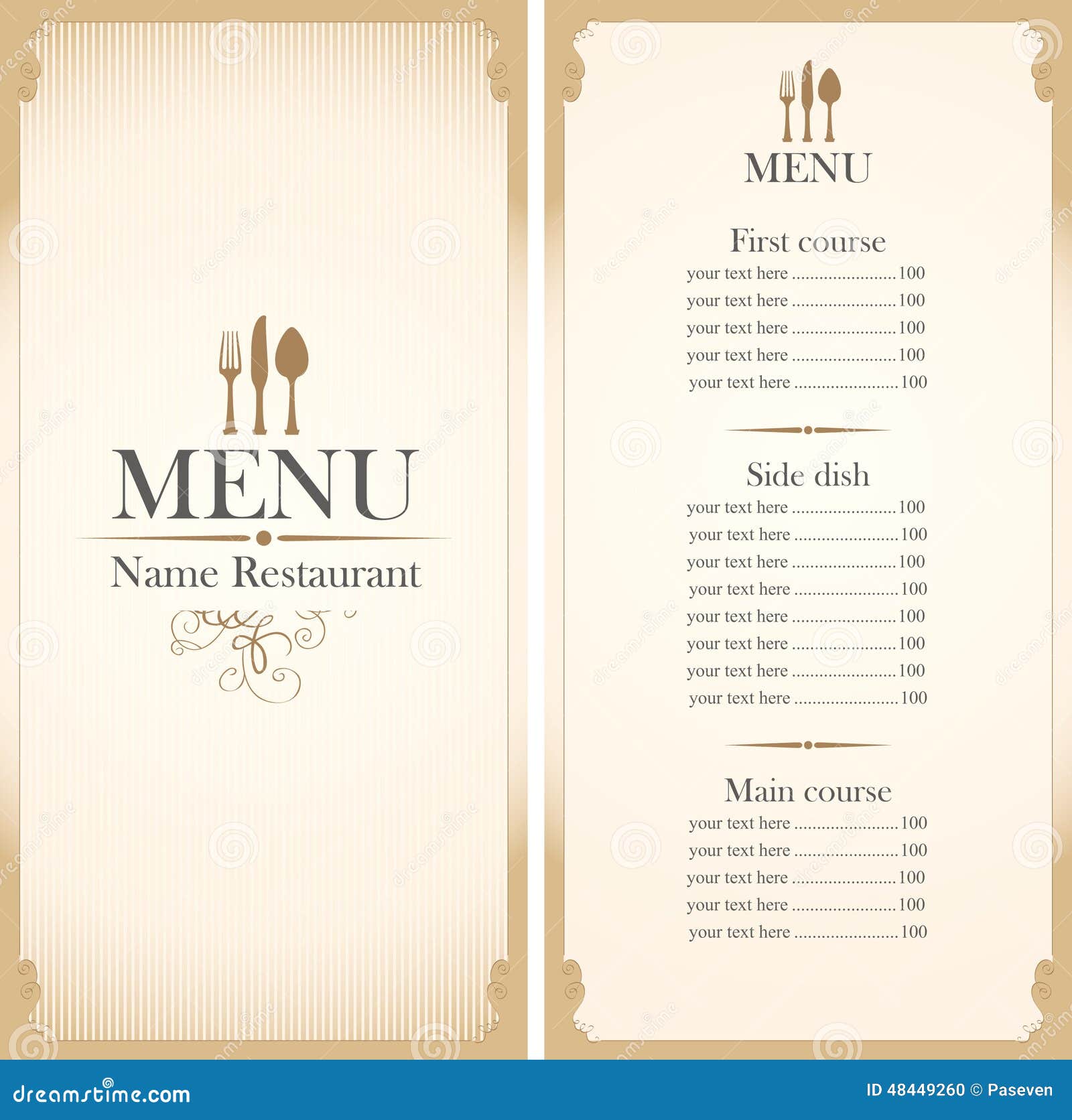 Modello del menu illustrazione vettoriale. Illustrazione di cucina ...
