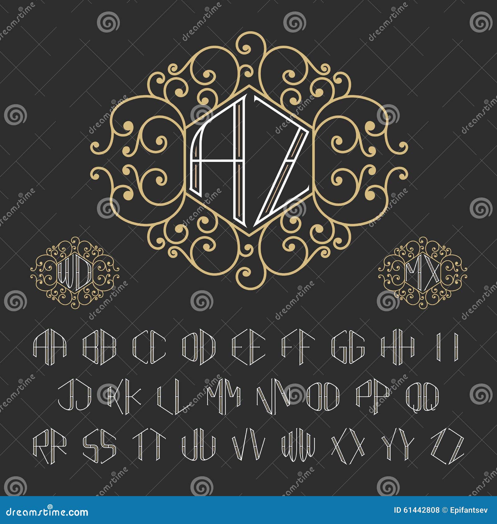 Modello Del Monogramma Di Due Lettere Illustrazione Vettoriale ...