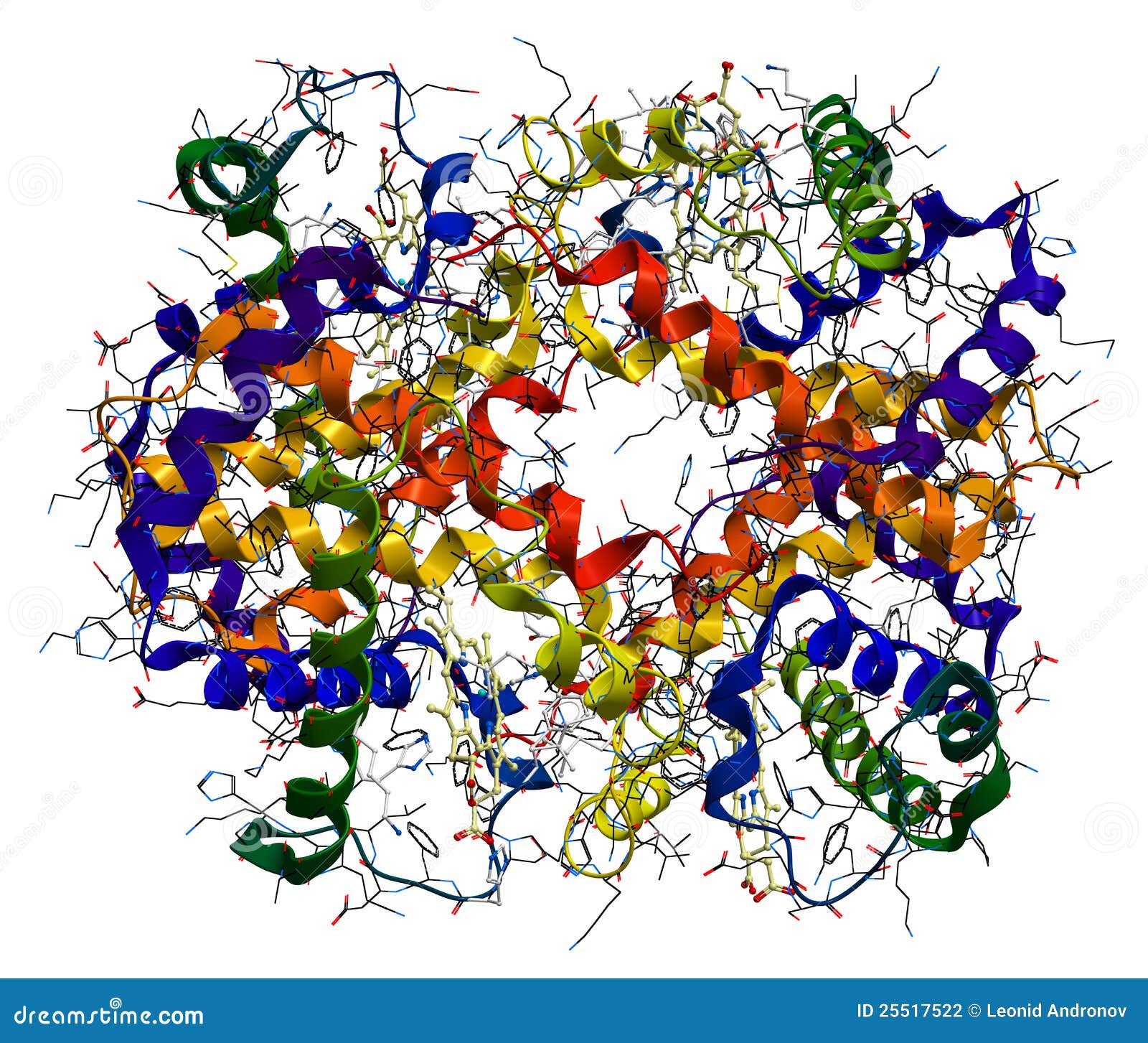 Modello Della Molecola 3D Dell'emoglobina Illustrazione di Stock ...
