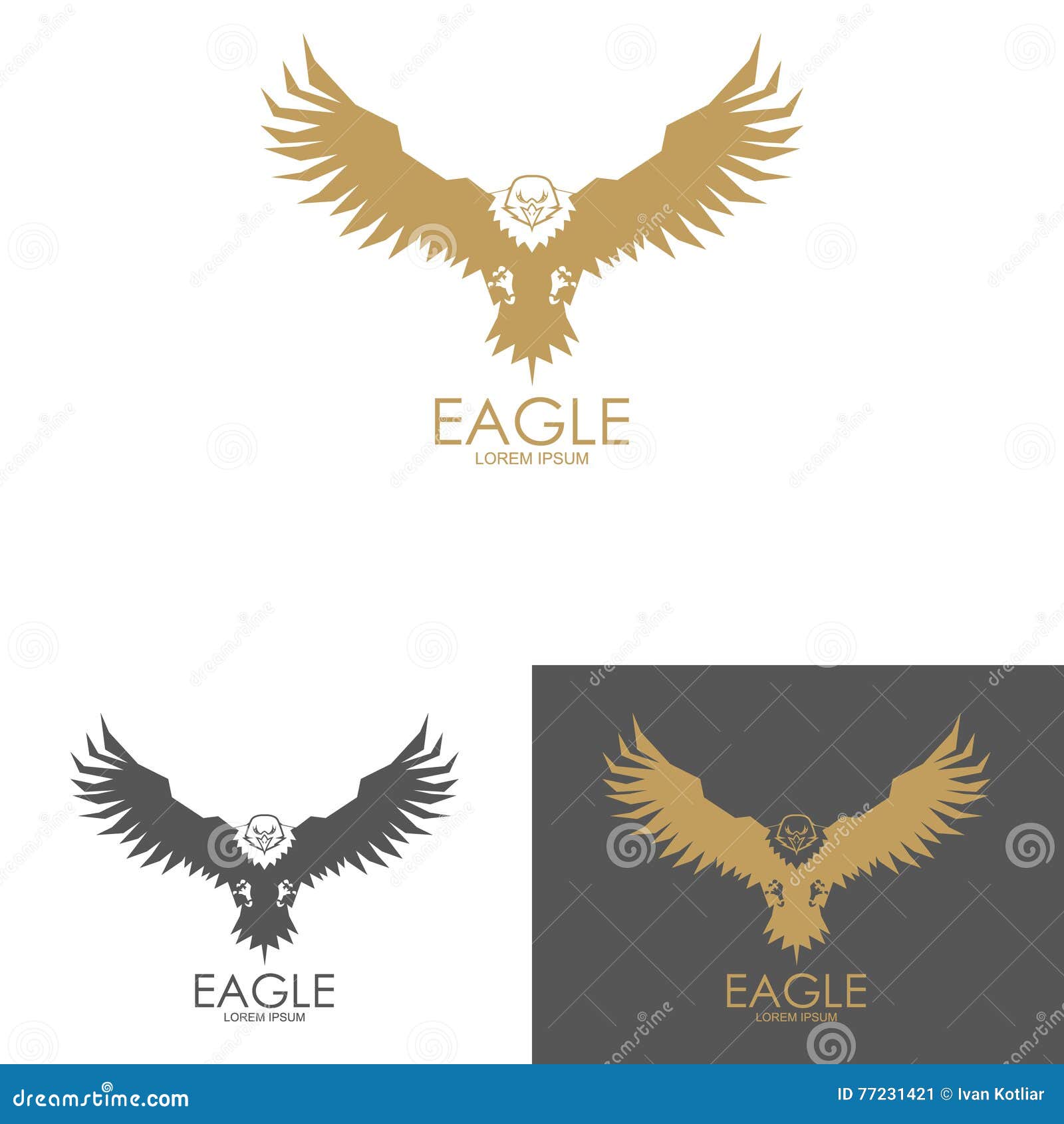 Modello Di Logo Con La Siluetta Dell'aquila Illustrazione Vettoriale ...