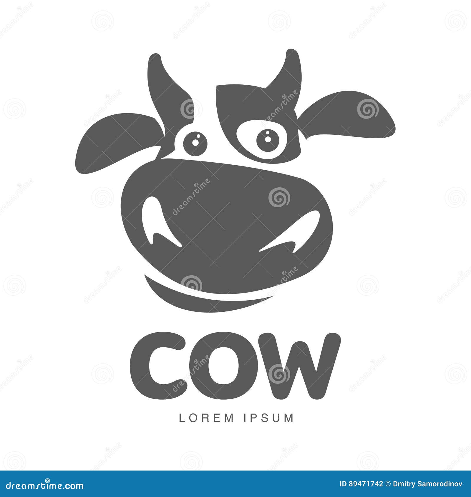 Modello Di Logo Della Mucca Illustrazione di Stock - Illustrazione di ...