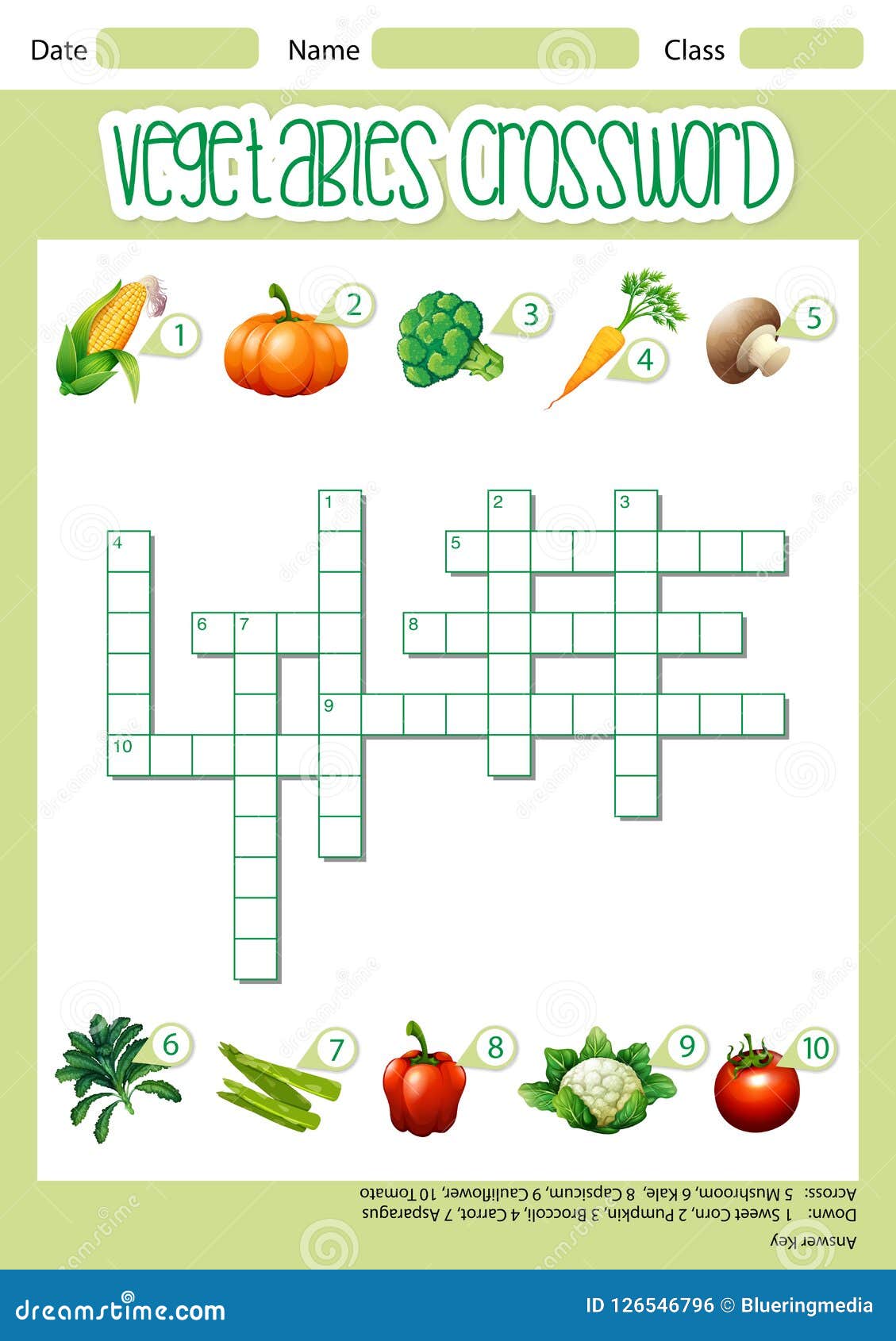 Modello Di Verdure Del Gioco Delle Parole Incrociate Illustrazione ...