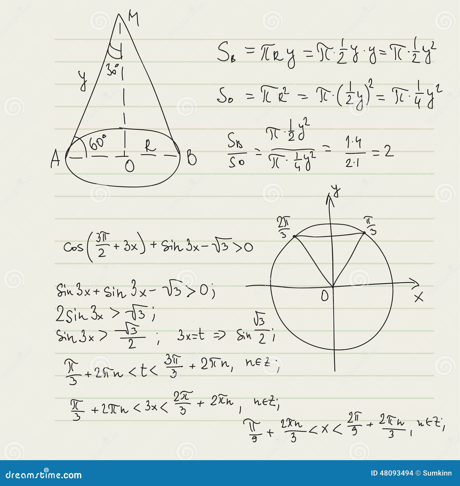 Modello Di Vettore Con Le Formule Matematiche Illustrazione Vettoriale ...