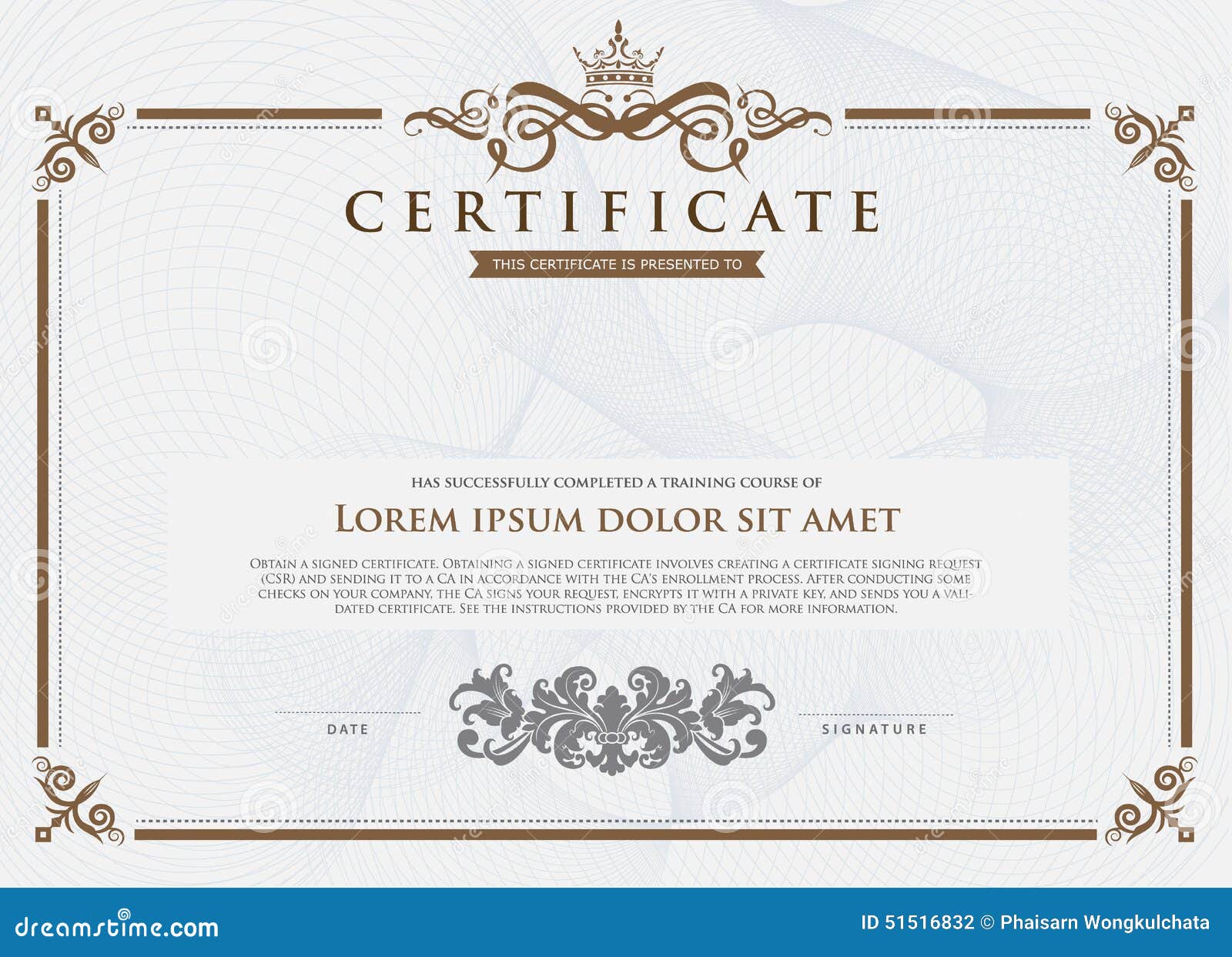 Modello Ed Elemento Del Certificato Illustrazione Vettoriale ...