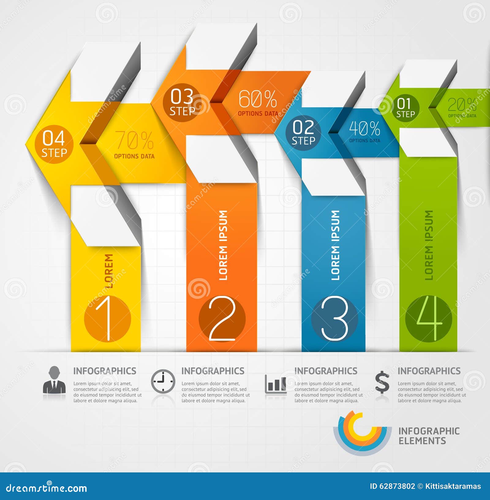 Modello Moderno Di Infographics Della Freccia Illustrazione Vettoriale ...