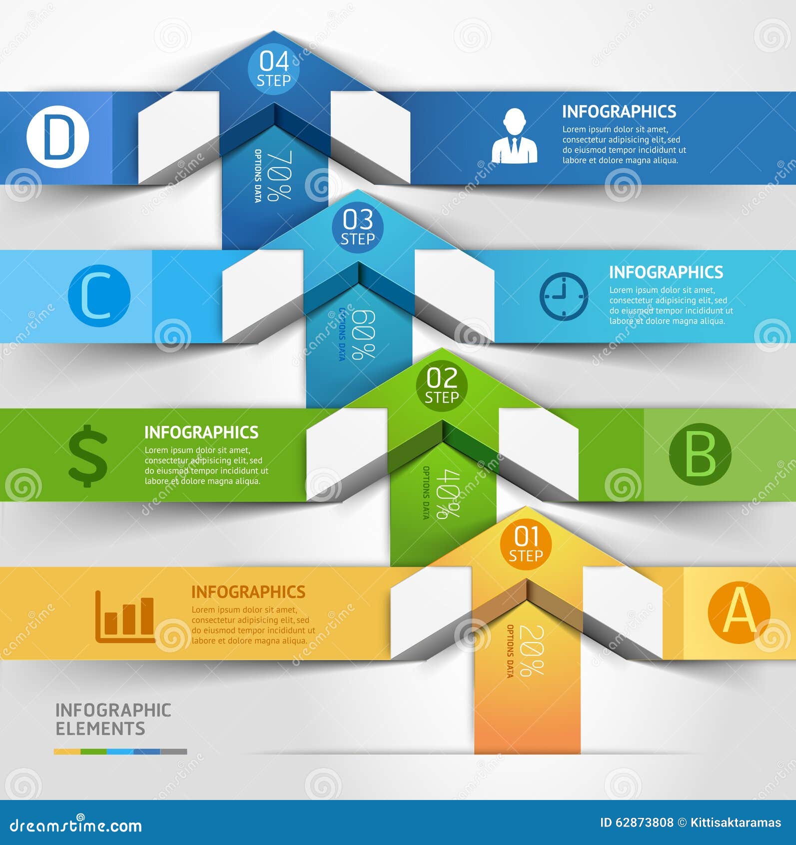Modello Moderno Di Infographics Della Freccia Illustrazione Vettoriale ...