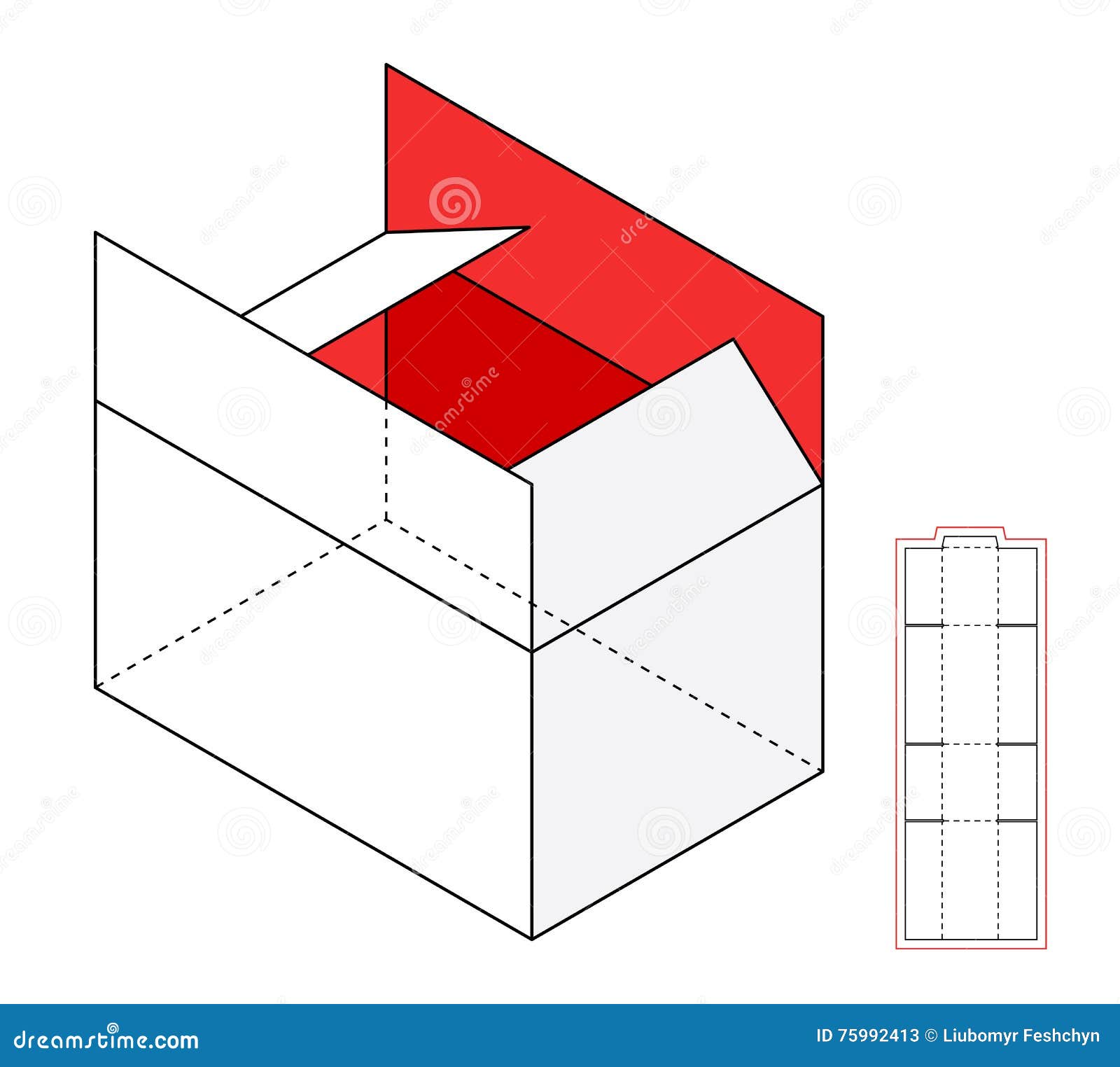 Modello Semplice Della Scatola Di Vettore Illustrazione Vettoriale ...